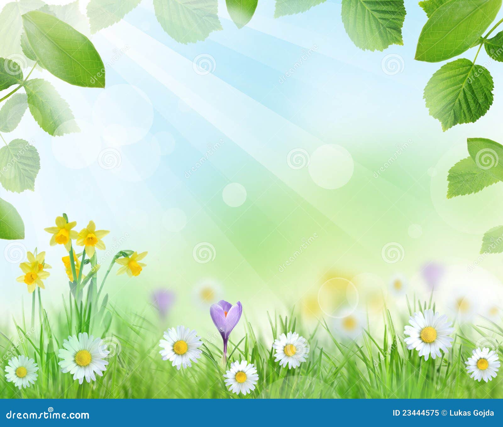 Beautiful spring scenery stock illustration. Illustration of close ...