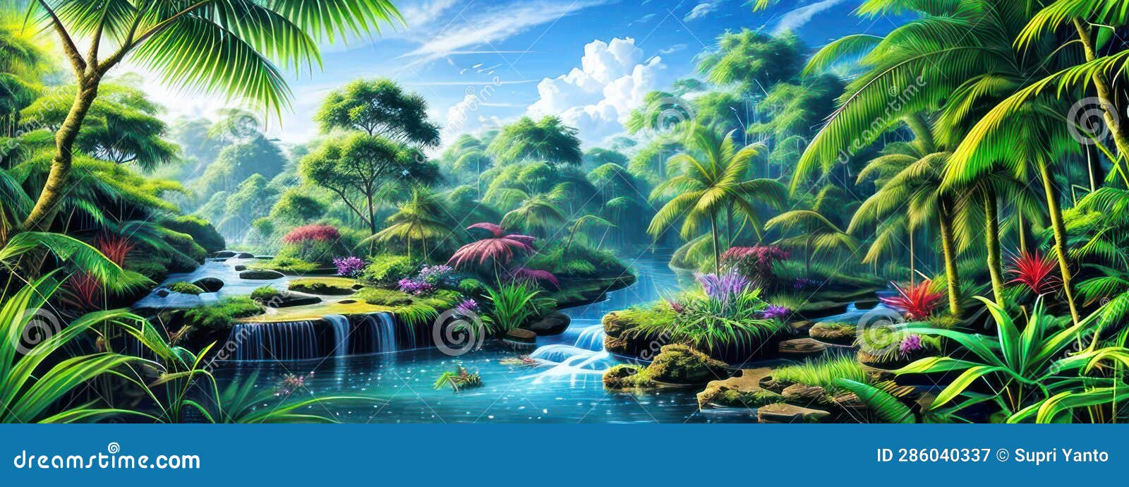 Beautiful Spring Summer Tropical Forest Landscape Environment for ...