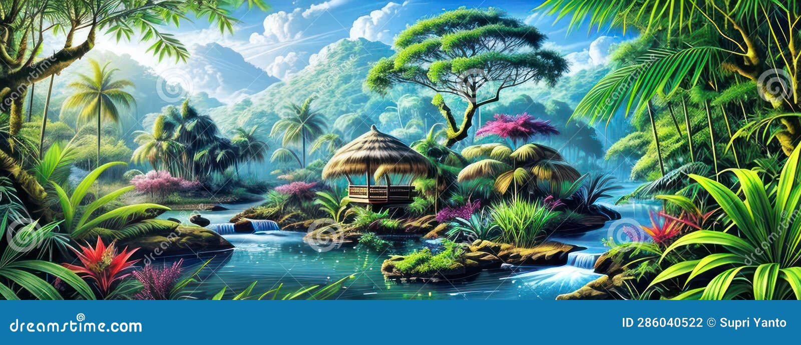 Beautiful Spring Summer Tropical Forest Landscape Environment for ...