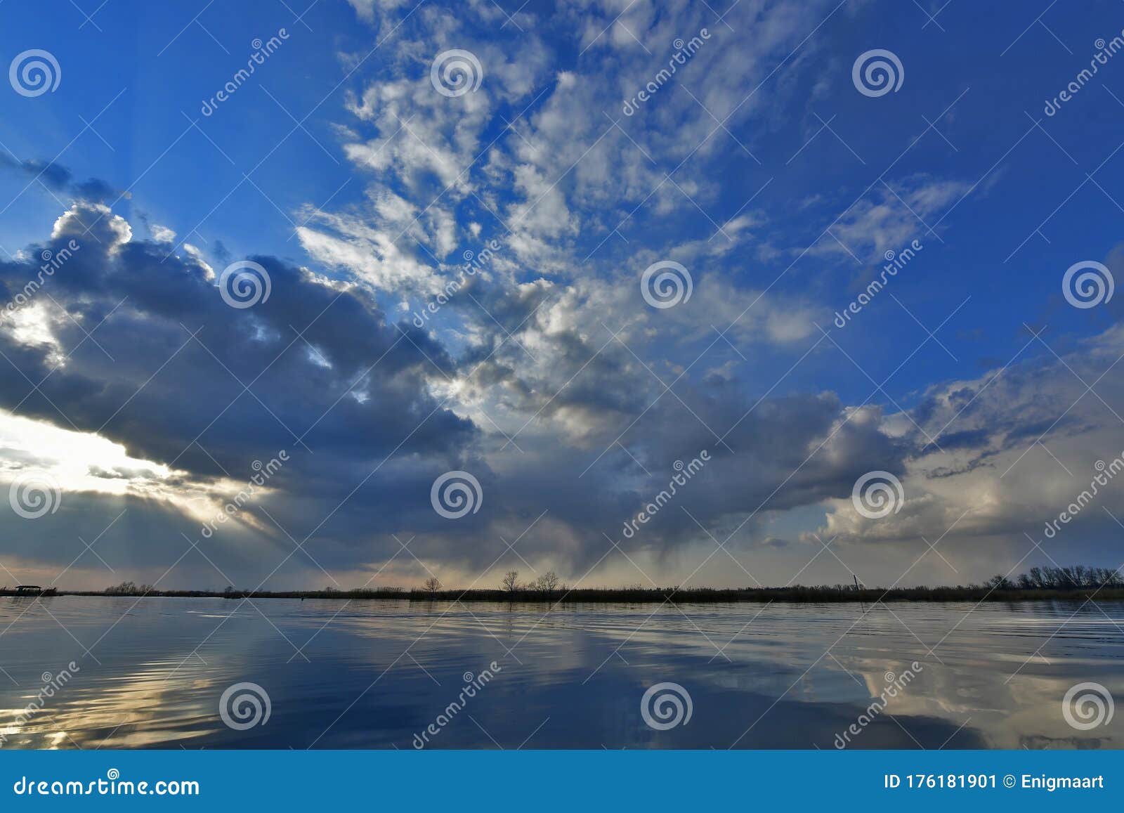 Beautiful Spring Sunset on the River. Stock Image - Image of ...