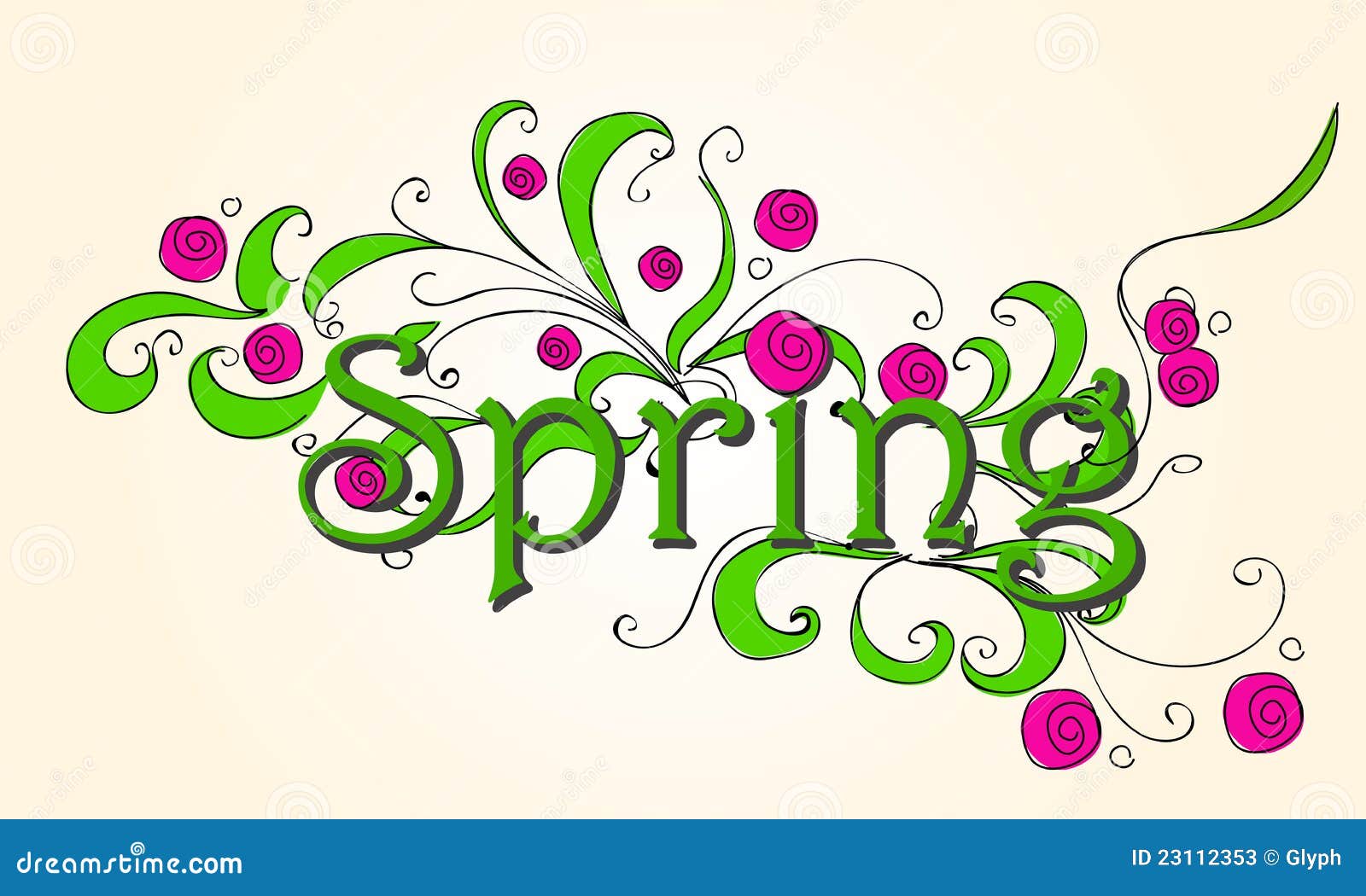 Beautiful spring text stock vector. Illustration of abstract - 23112353