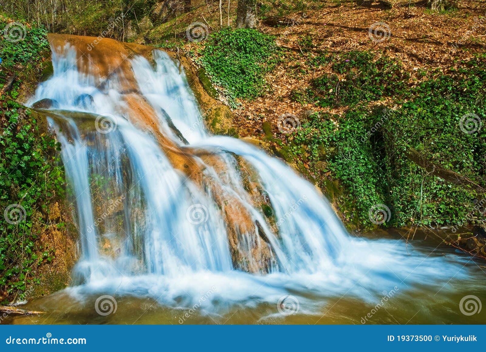 Beautiful spring waterfall stock photo. Image of liquid - 19373500
