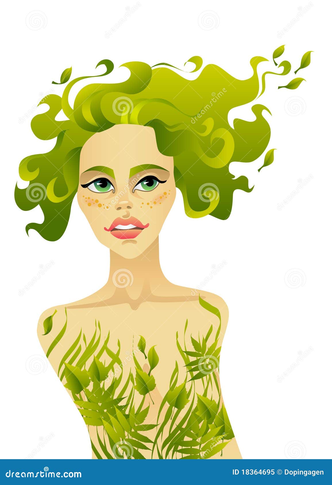 Beautiful spring woman stock vector. Illustration of flora - 18364695