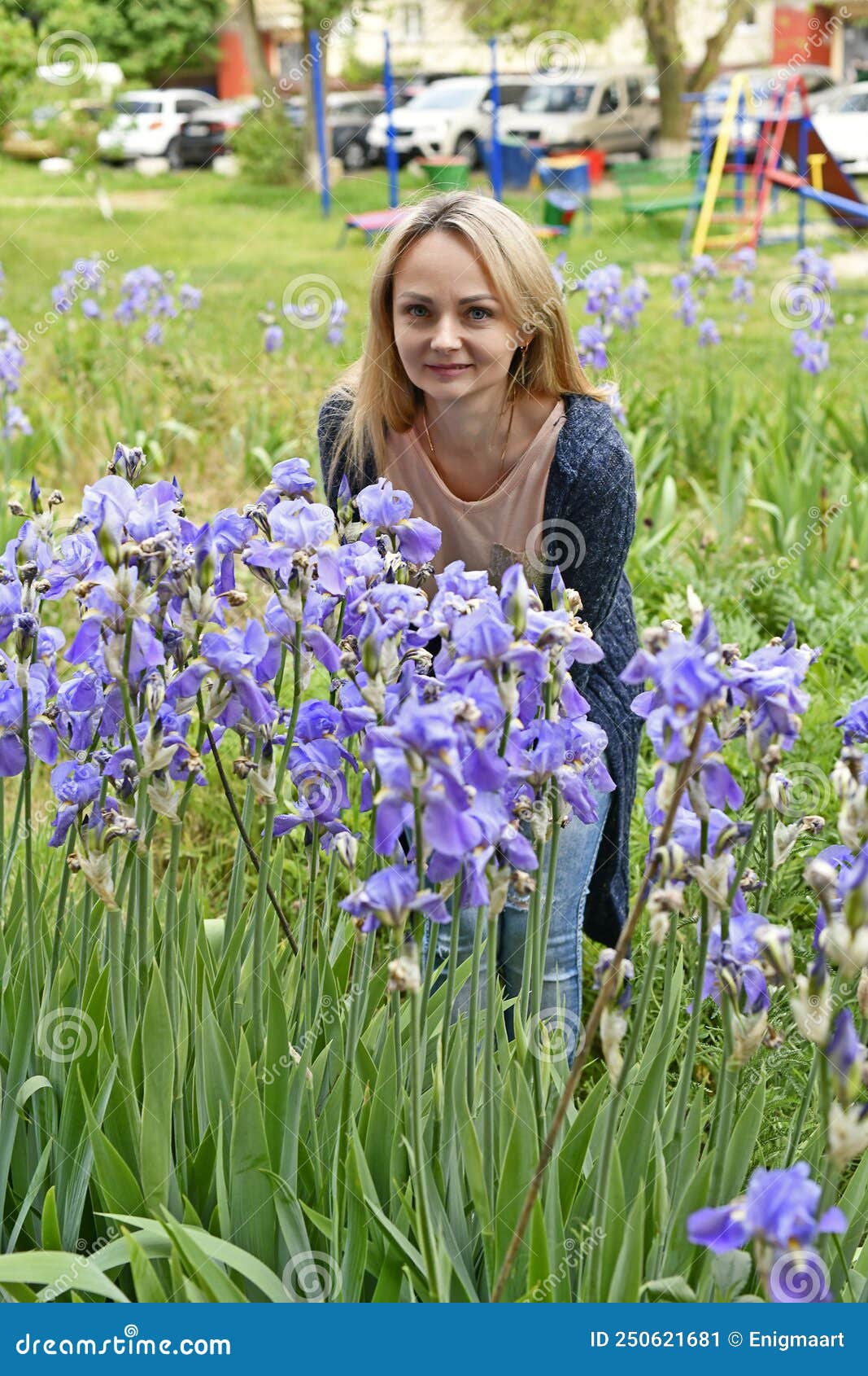 Beautiful Spring Woman on a Background Stock Image - Image of blossom ...