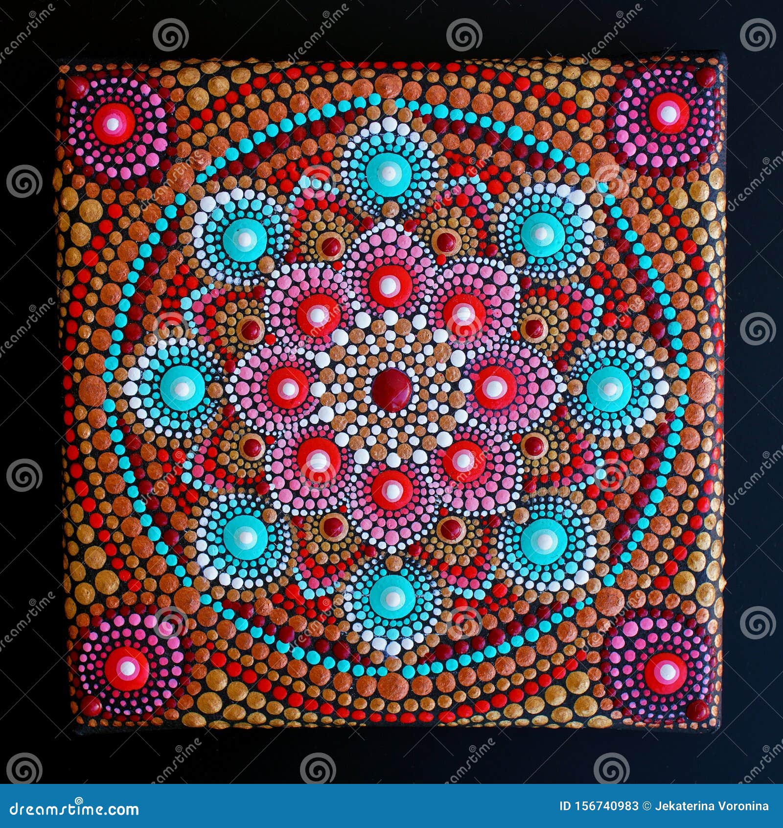 Beautiful square mandala stock image. Image of colorful - 156740983