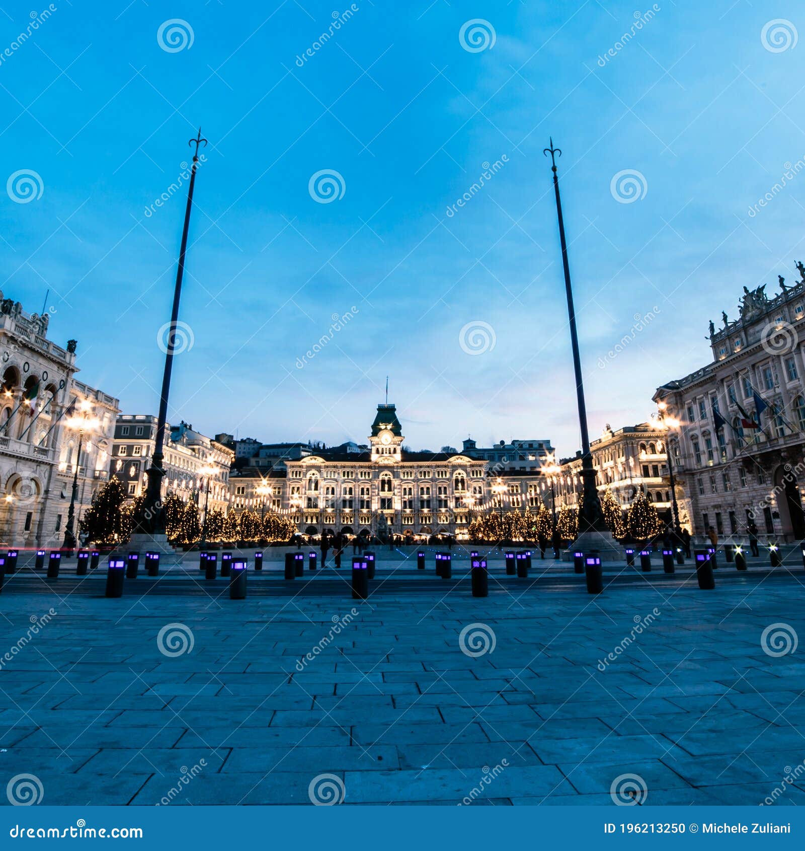 The Square of Trieste during Christmas Time Stock Photo - Image of ...