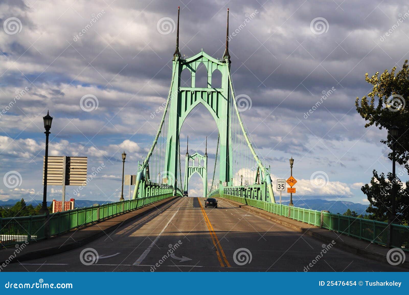 Beautiful St. Johns Historic Bridge Stock Photo - Image of modern ...