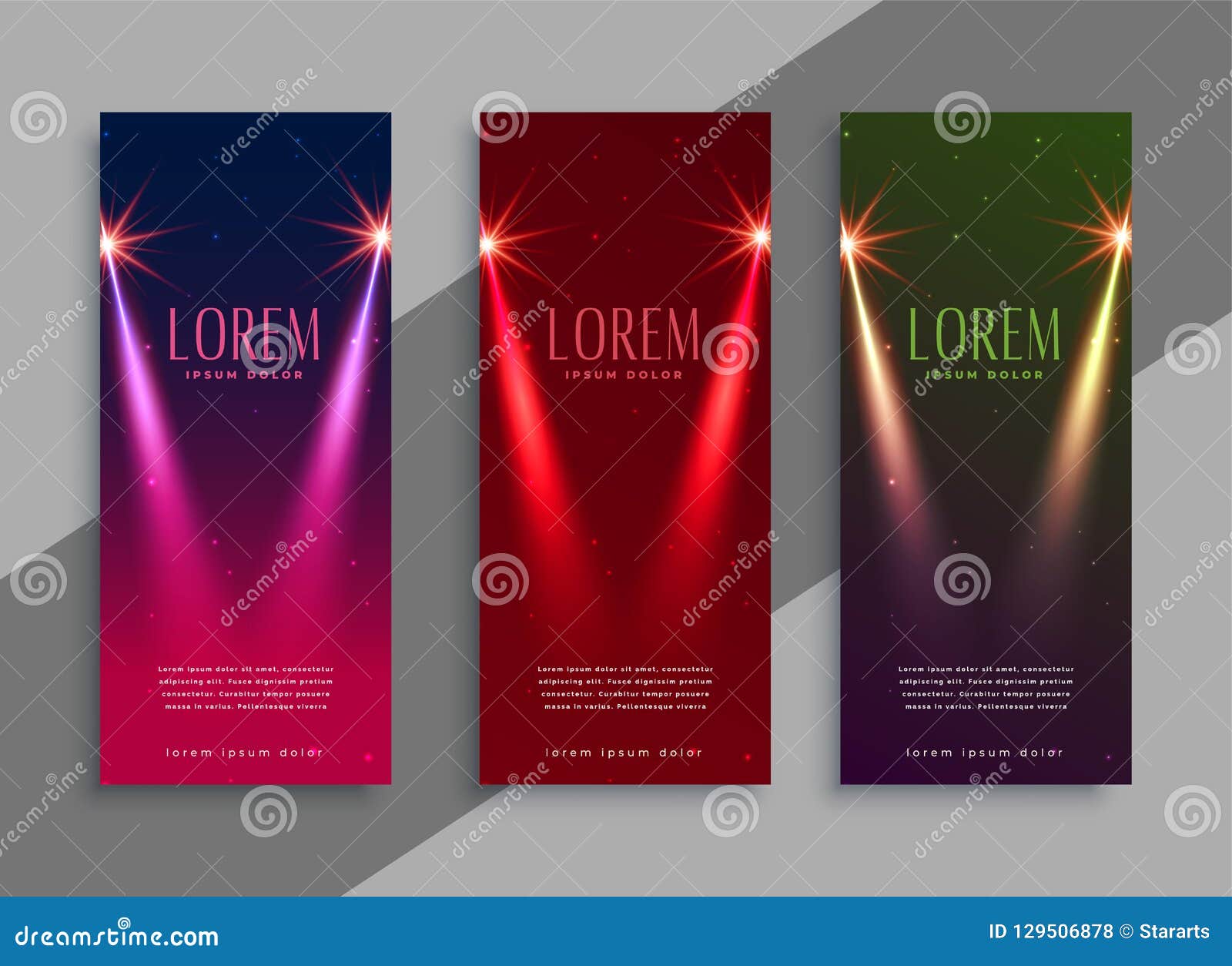 Beautiful Stage Lights Banner with Text Space Stock Illustration ...