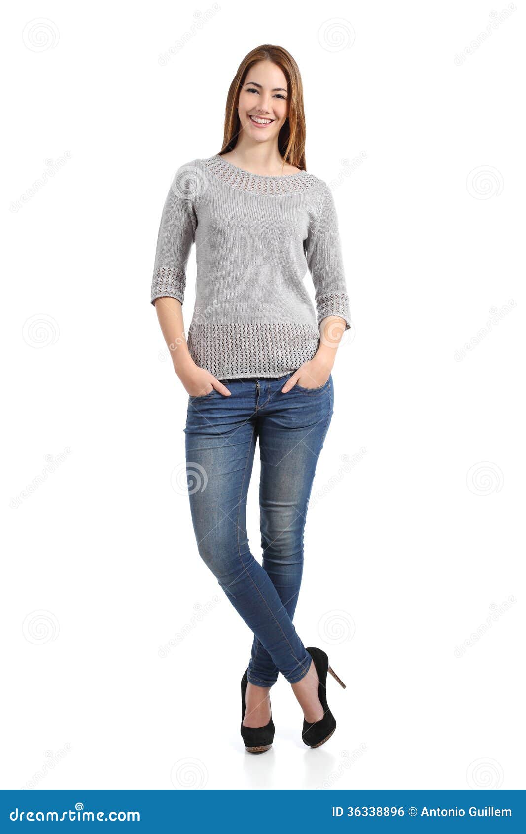Beautiful Standing Woman Model Posing Stock Photo - Image of adult ...