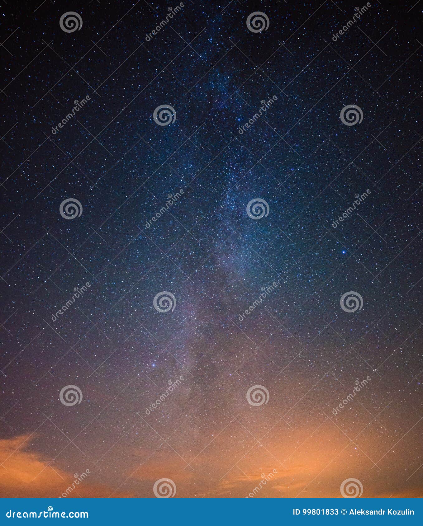 Beautiful Starry Night Sky with Milky Way and Water. Stock Image ...