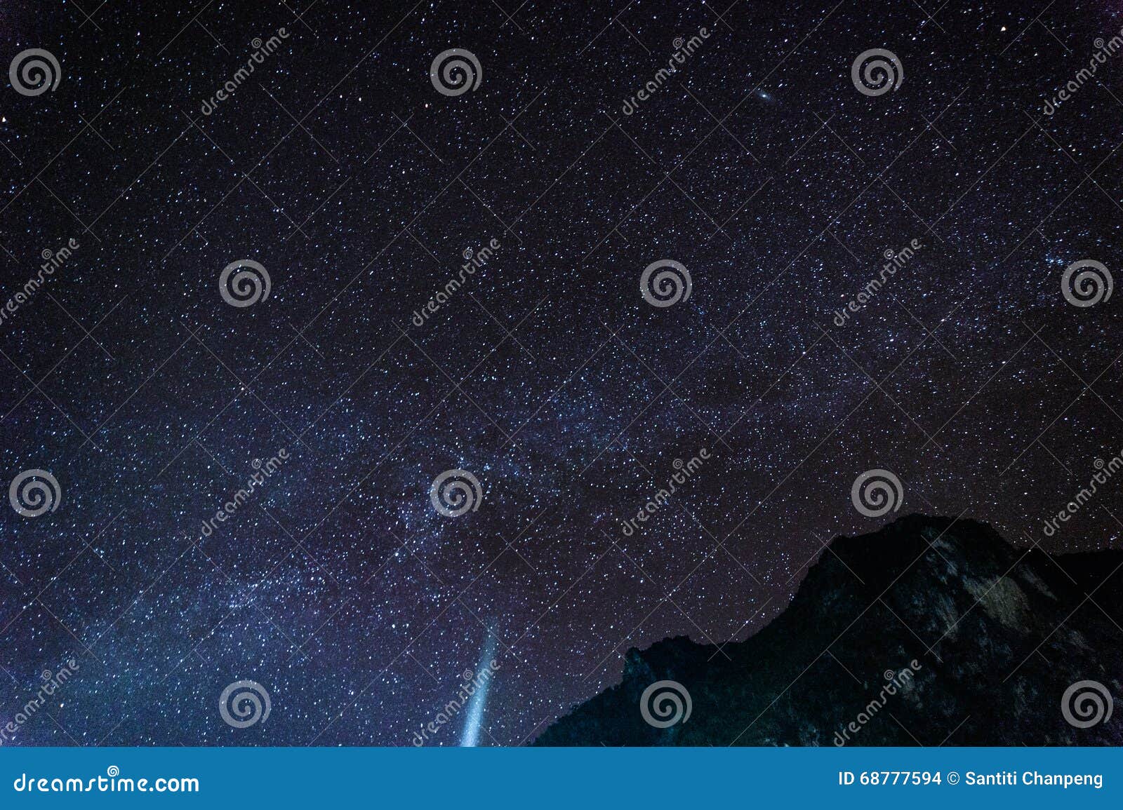 Beautiful Starscape Over Mountain Stock Photo - Image of nong, mist ...