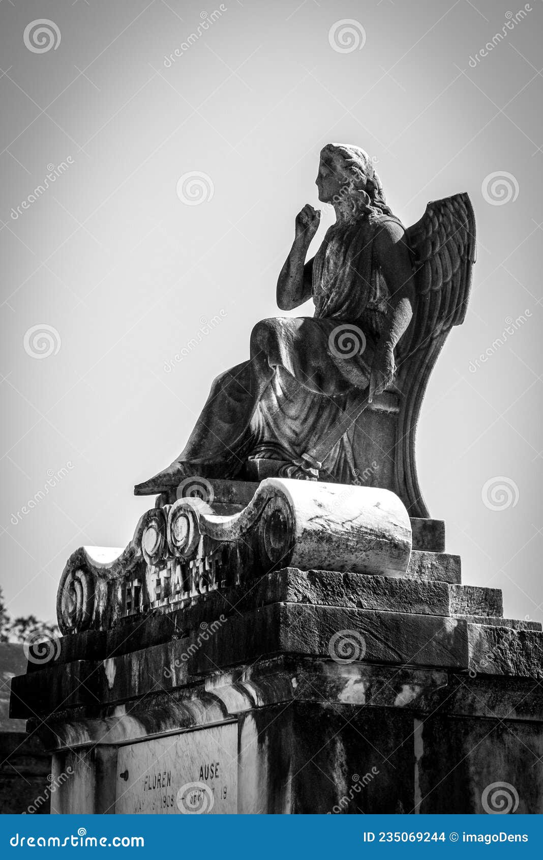 Beautiful Crypt In Cemetery. Action. Burial Structure With Dome In ...