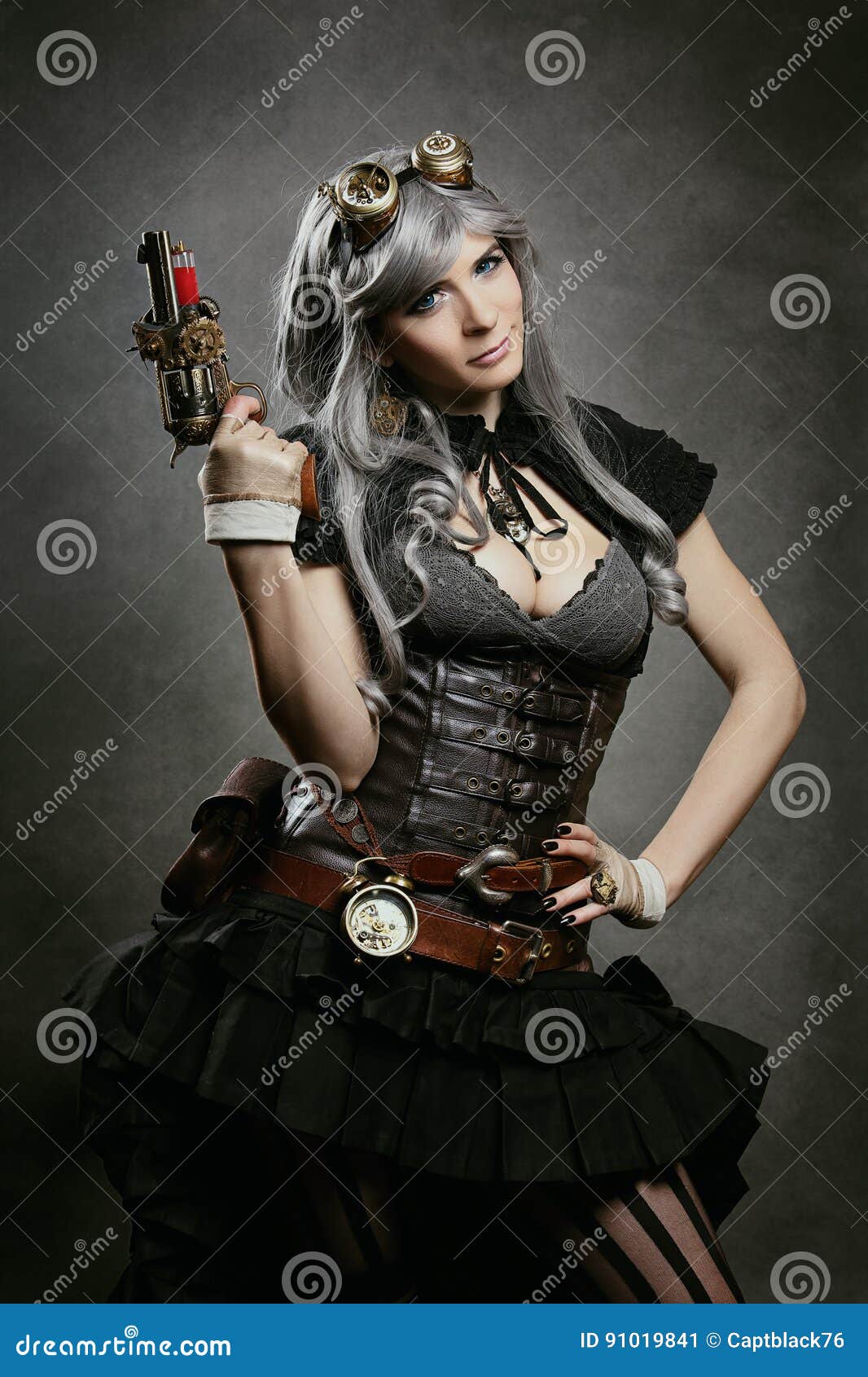 Beautiful Steampunk Woman Portrait Stock Image - Image of steam ...