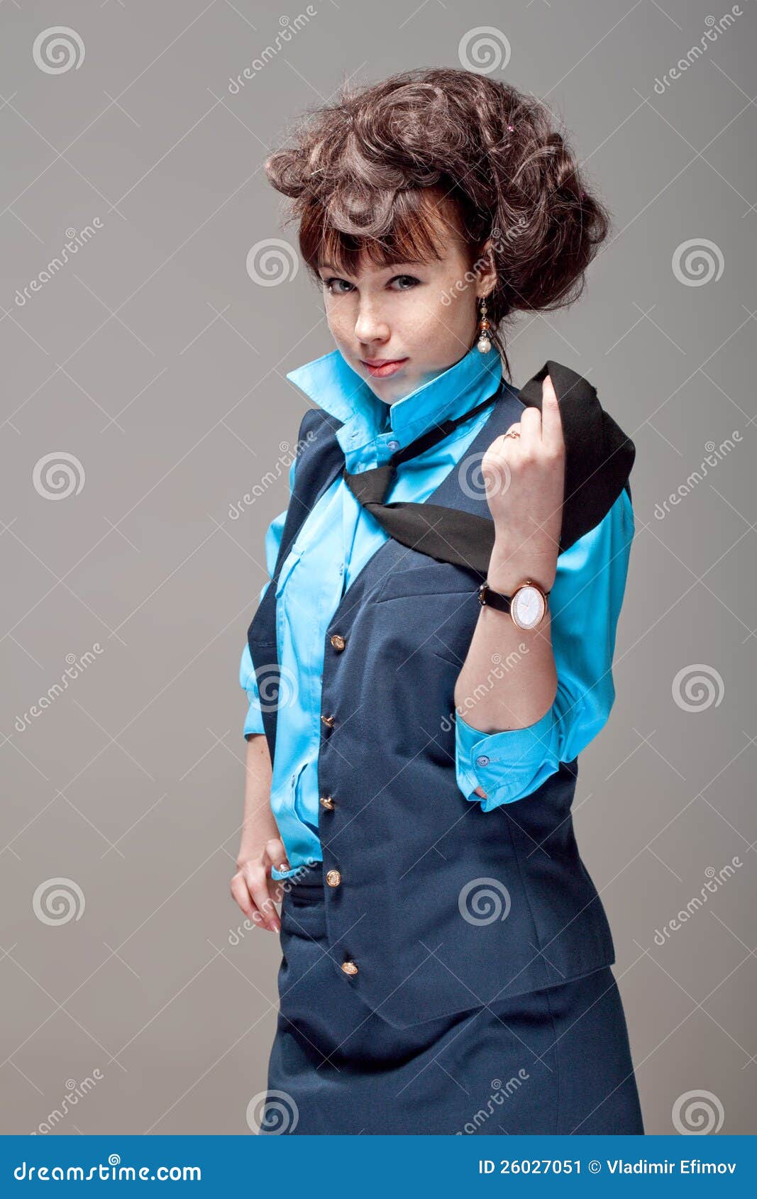 Beautiful stewardess stock image. Image of portrait, human - 26027051