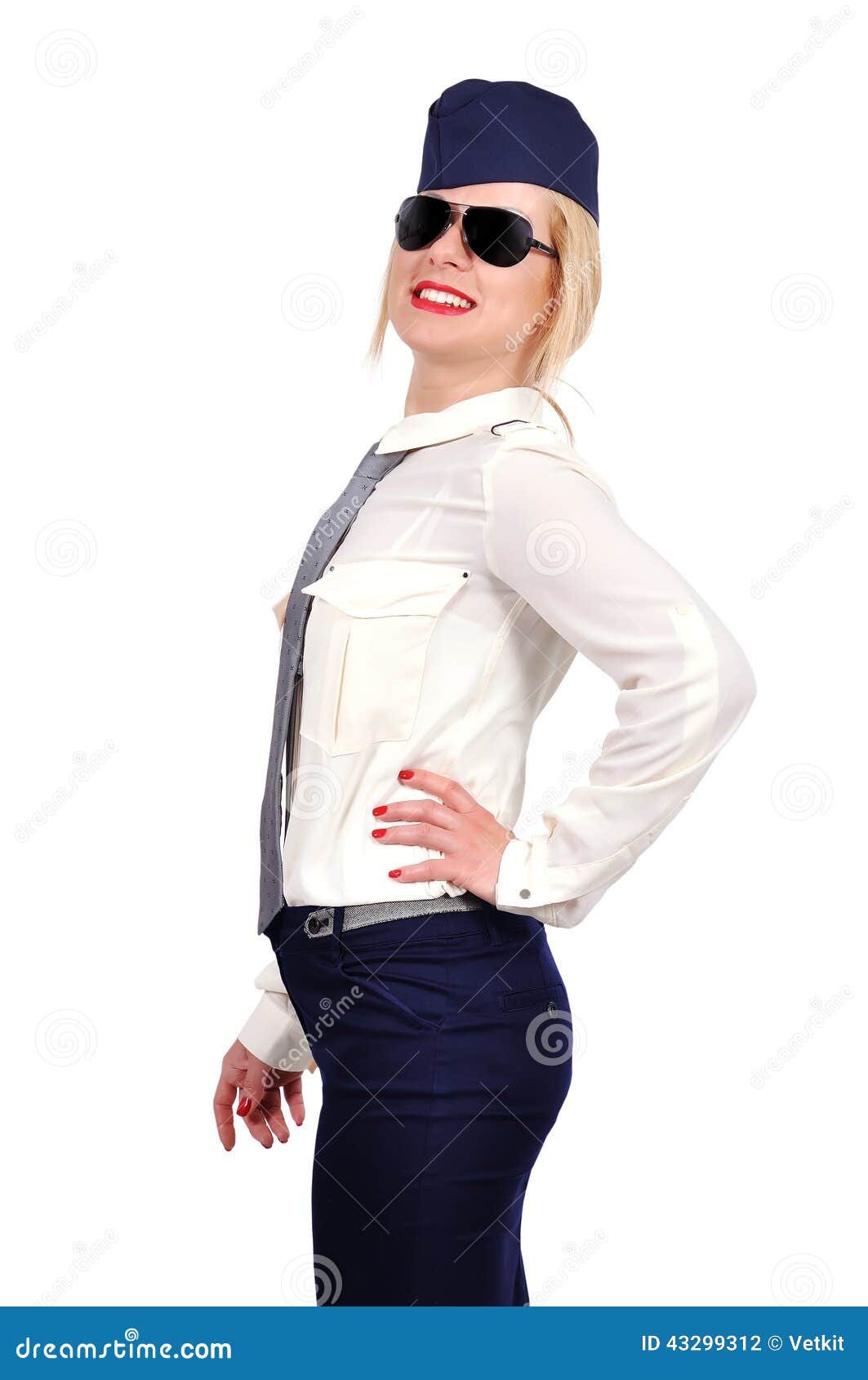 Beautiful stewardess stock photo. Image of aircraft, crew - 43299312