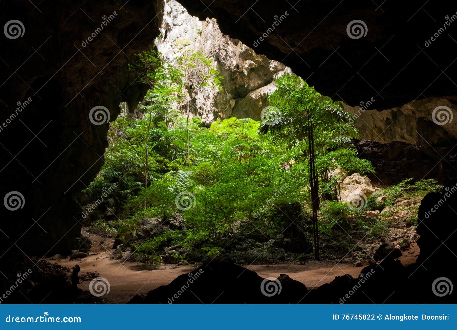 Beautiful Stone Cave with Above Light. Stock Photo - Image of hole ...