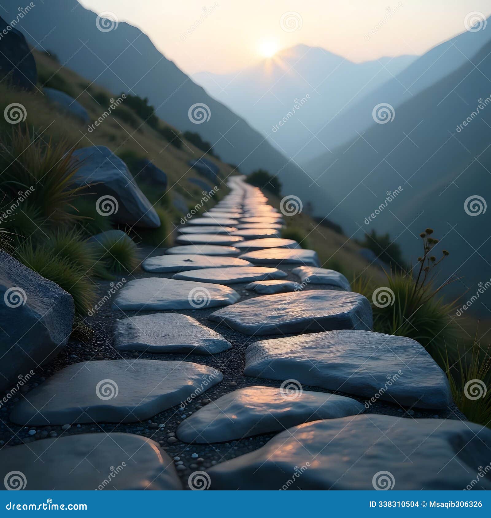 Beautiful Stone Path in a Forest, Stepping Stone, a Tranquil Garden ...