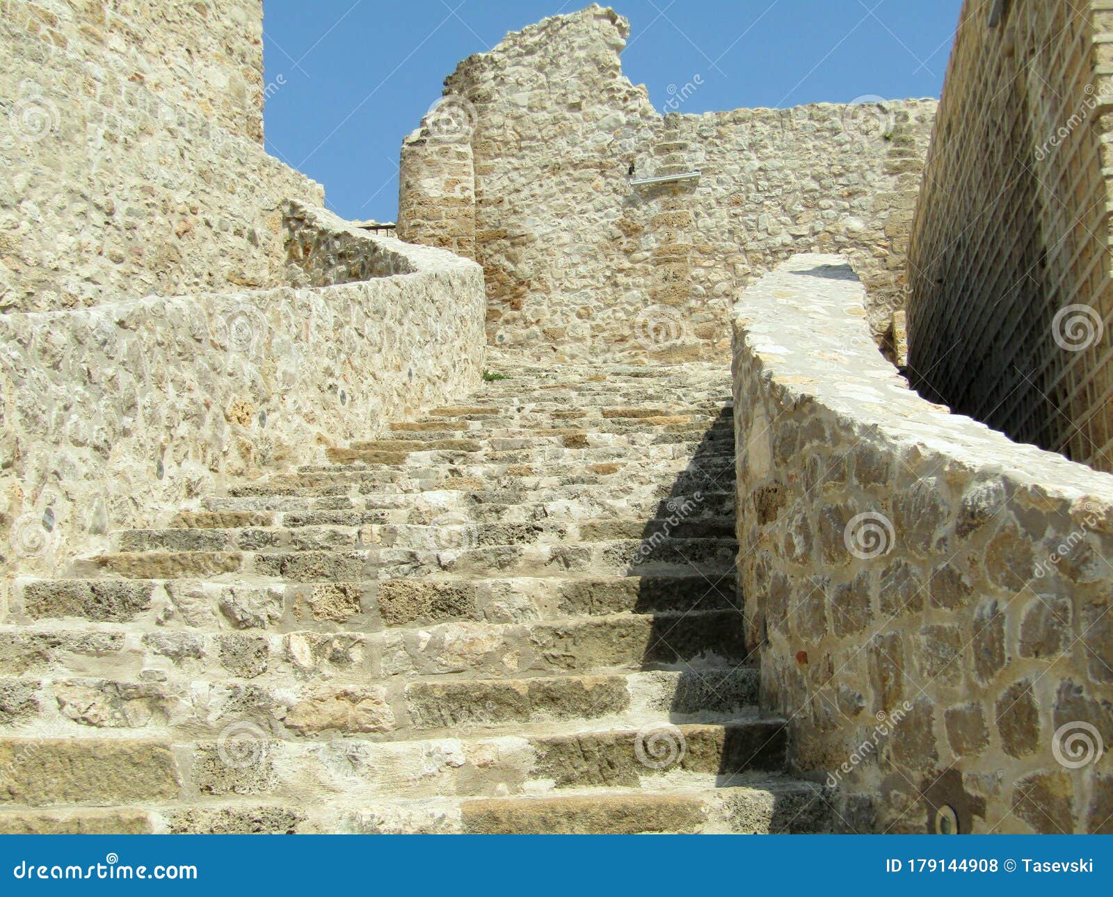 Beautiful Stone Steps of Restored Medieval Fortresses Stock Photo ...