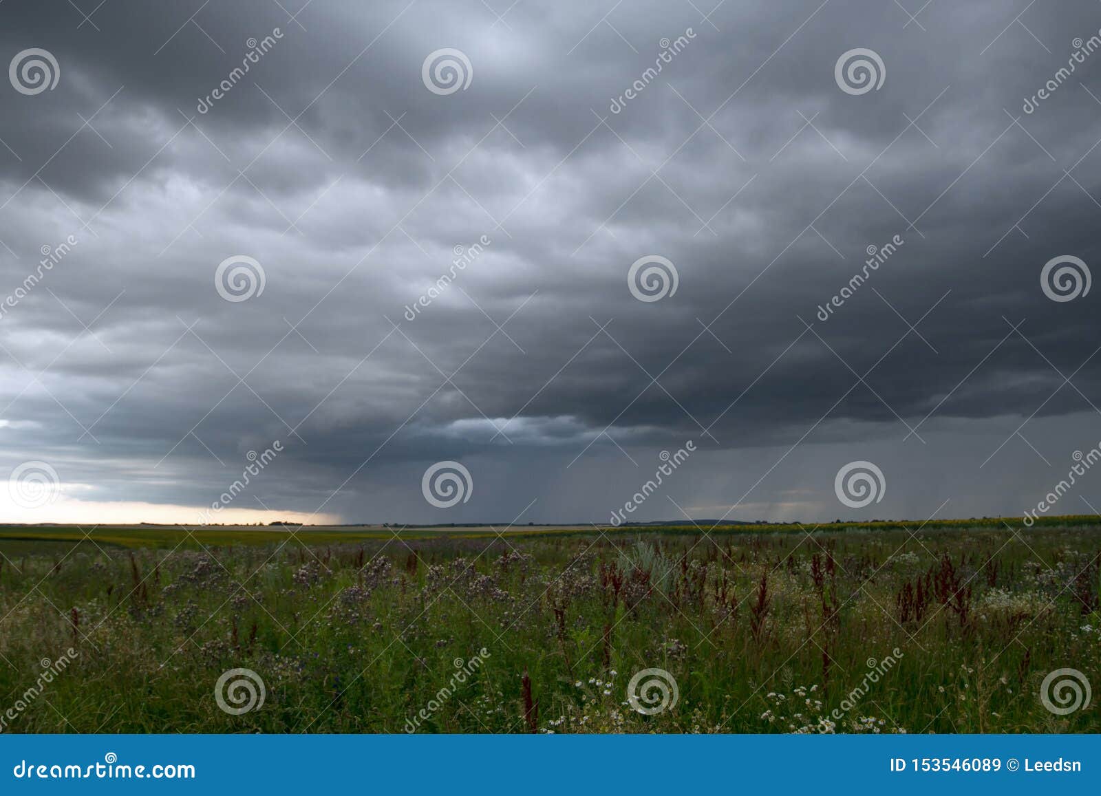 Beautiful Storm Sky with Clouds and Field Stock Image - Image of ozone ...