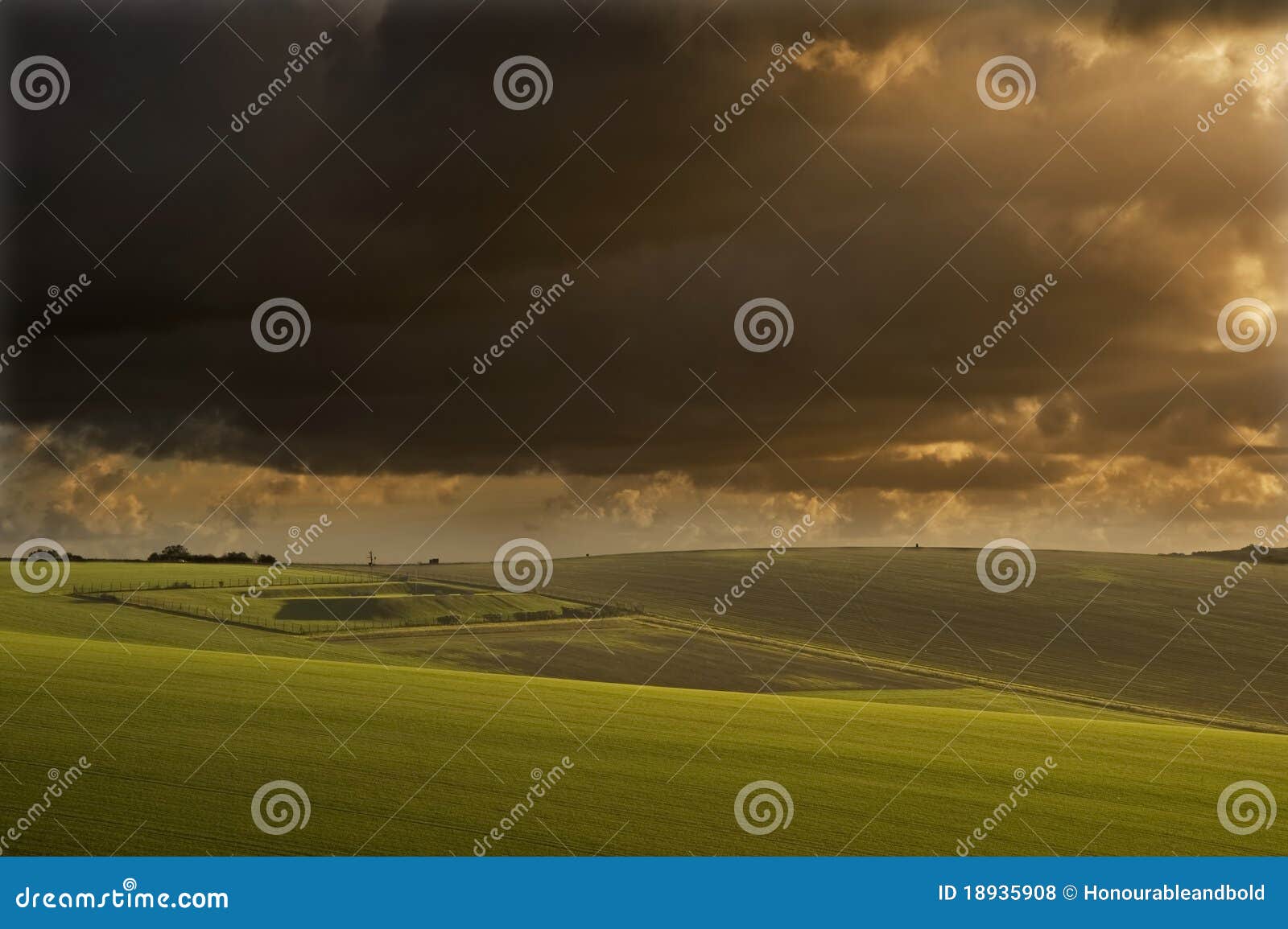 Beautiful Stormy Landscape Over Contryside Stock Photo - Image of ...