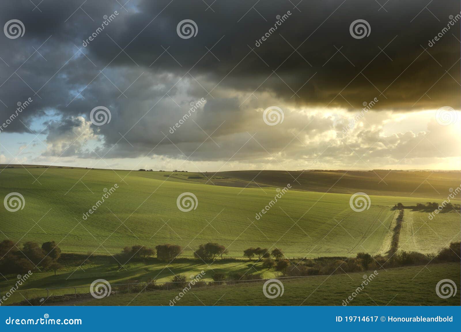 Beautiful Stormy Landscape Over Countryside Stock Image - Image of ...