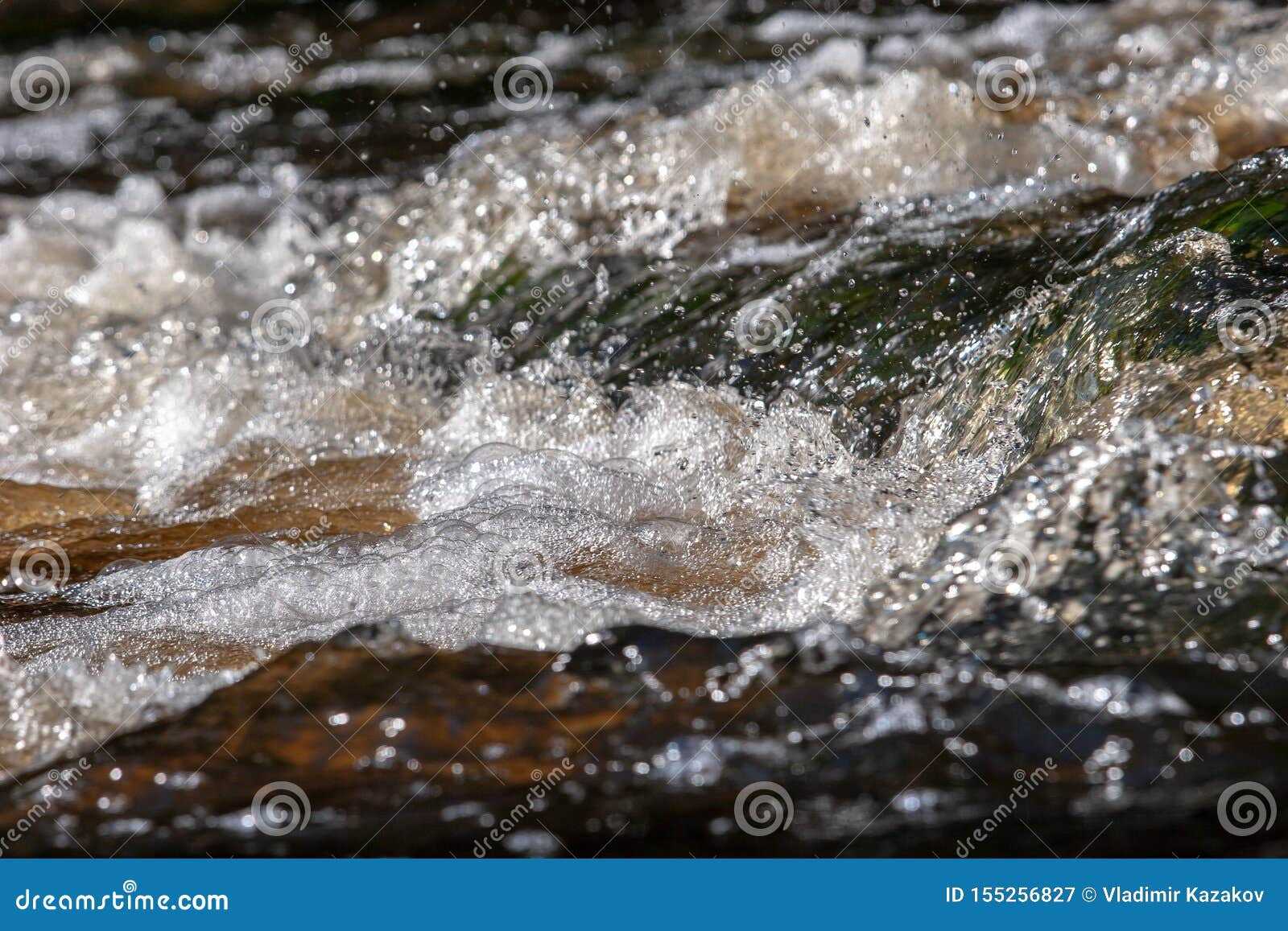 Beautiful Stream of Water with Bubbles and Foam. Stock Image - Image of ...