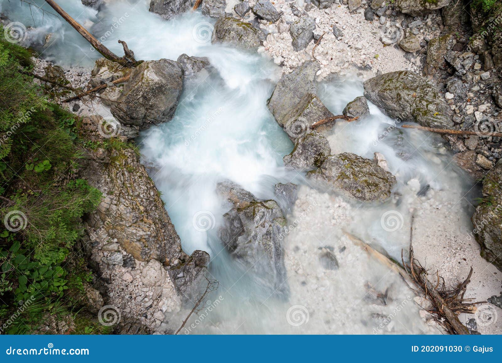 Beautiful Stream of Water Flowing Over Rocks Stock Photo - Image of ...
