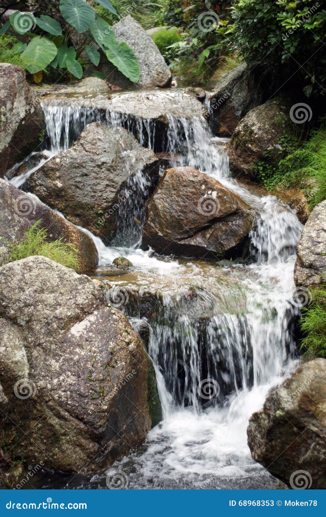 Beautiful stream of water stock image. Image of rock - 68968353