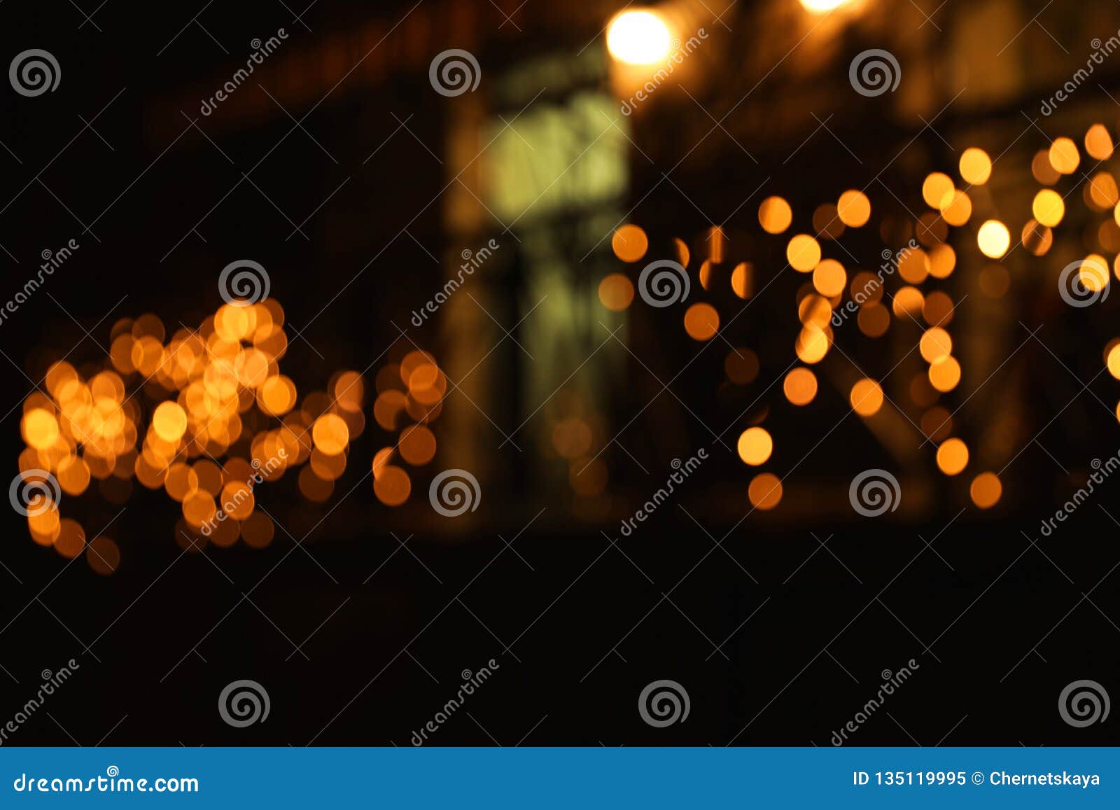 Beautiful Street Lights at Night. Stock Image - Image of glitter ...