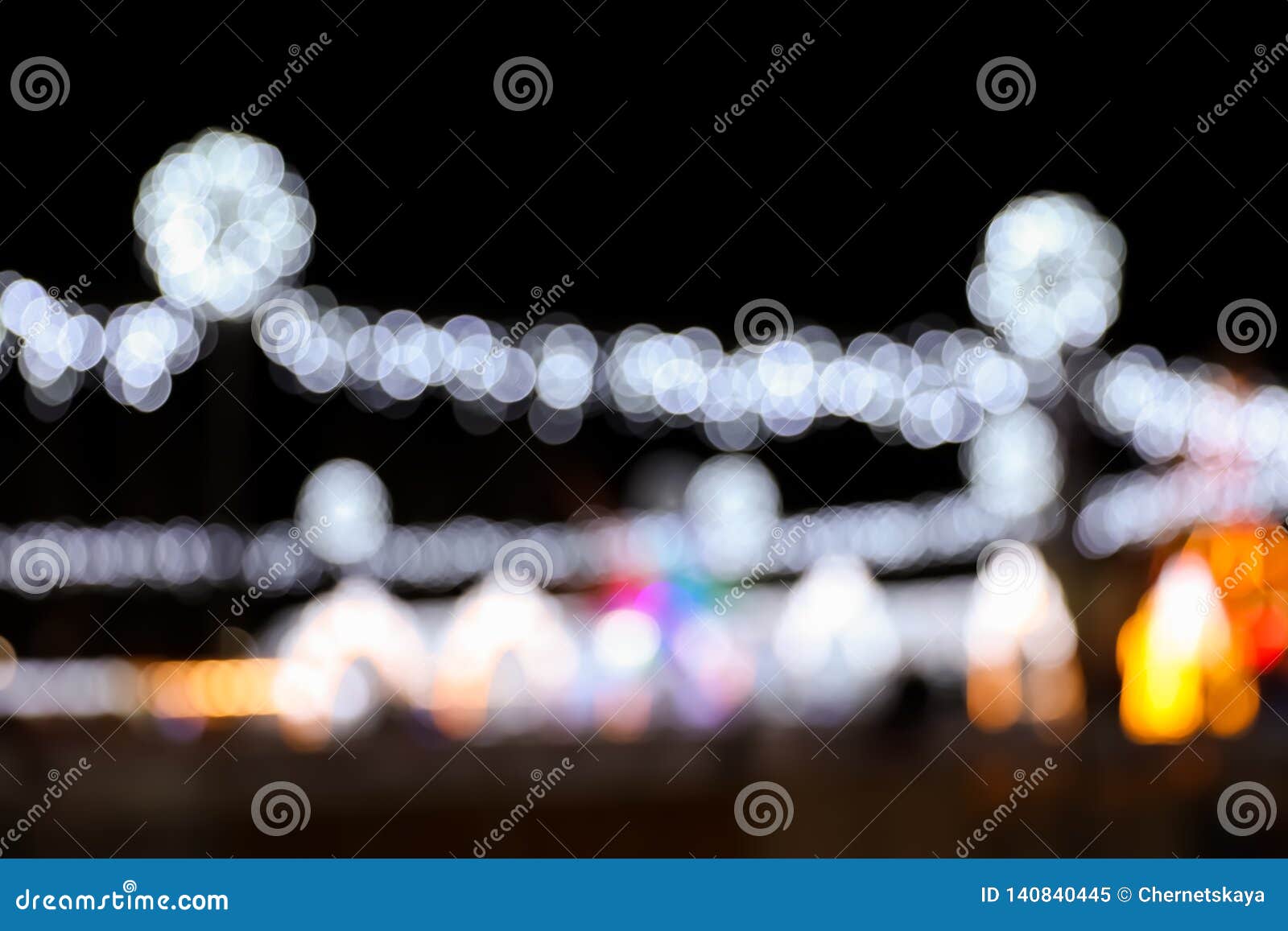 Beautiful Street Lights at Night. Bokeh Stock Image - Image of evening ...