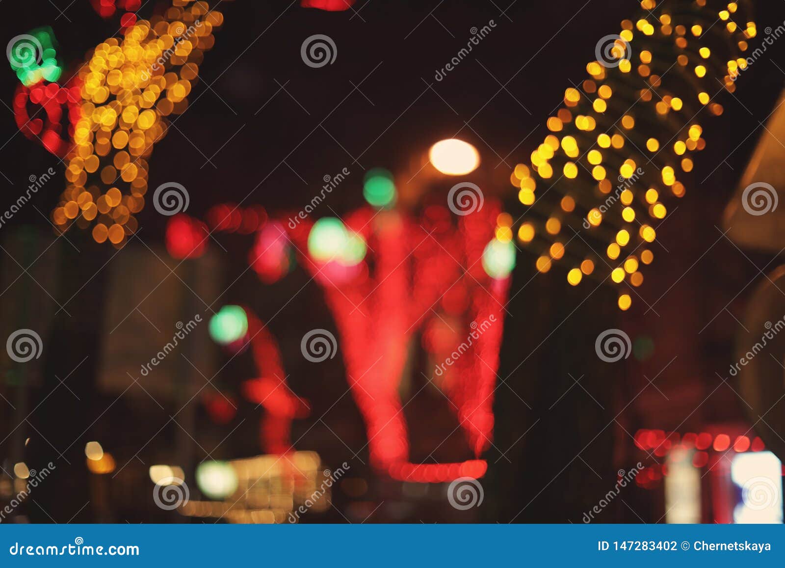 Beautiful Street Lights. Bokeh Effect Stock Photo - Image of decor ...