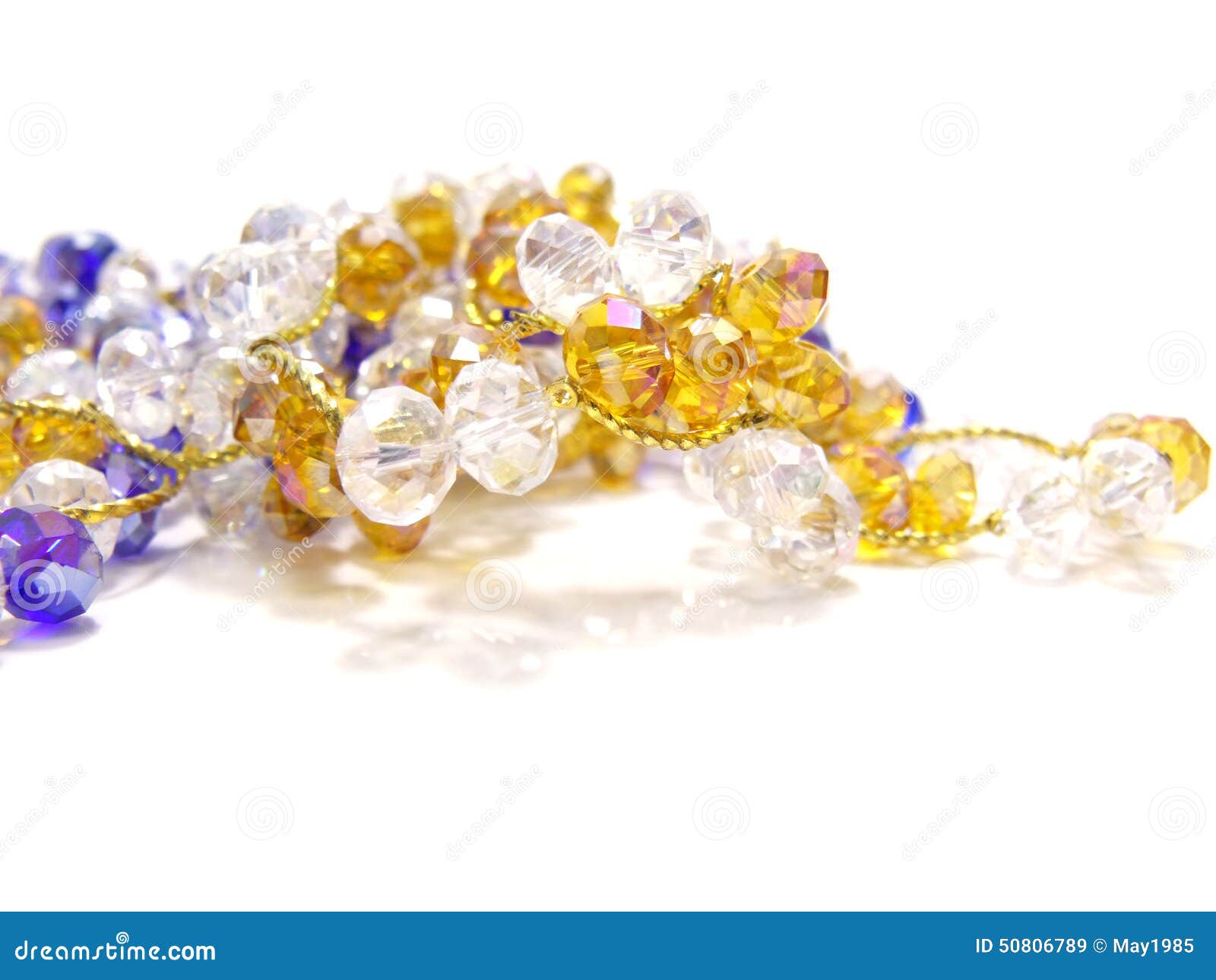 Beautiful String of Beads Necklace Stock Image - Image of crystal ...