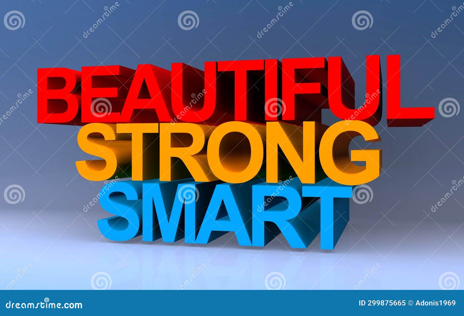 Beautiful Strong Smart on Blue Stock Illustration - Illustration of ...