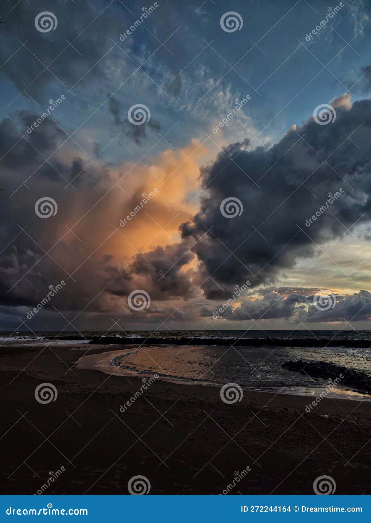 Beautiful Strong Sunset by the Sea Stock Photo - Image of afterglow ...