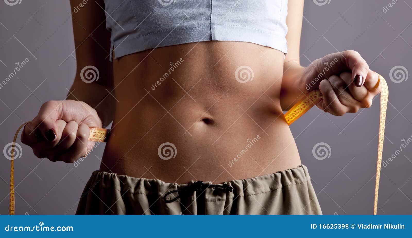 Beautiful and Strong Women S Abs with Metre. Stock Photo - Image of ...