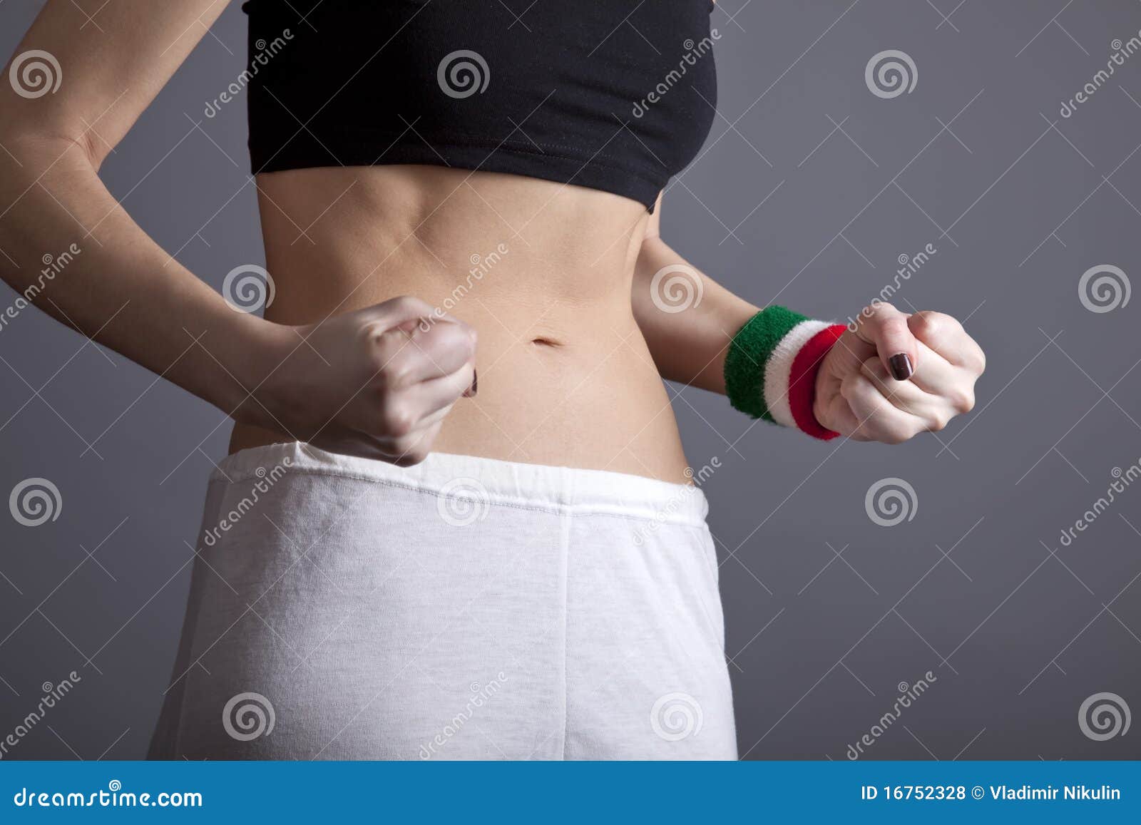 Beautiful and Strong Women S Abs with Metre. Stock Photo - Image of ...