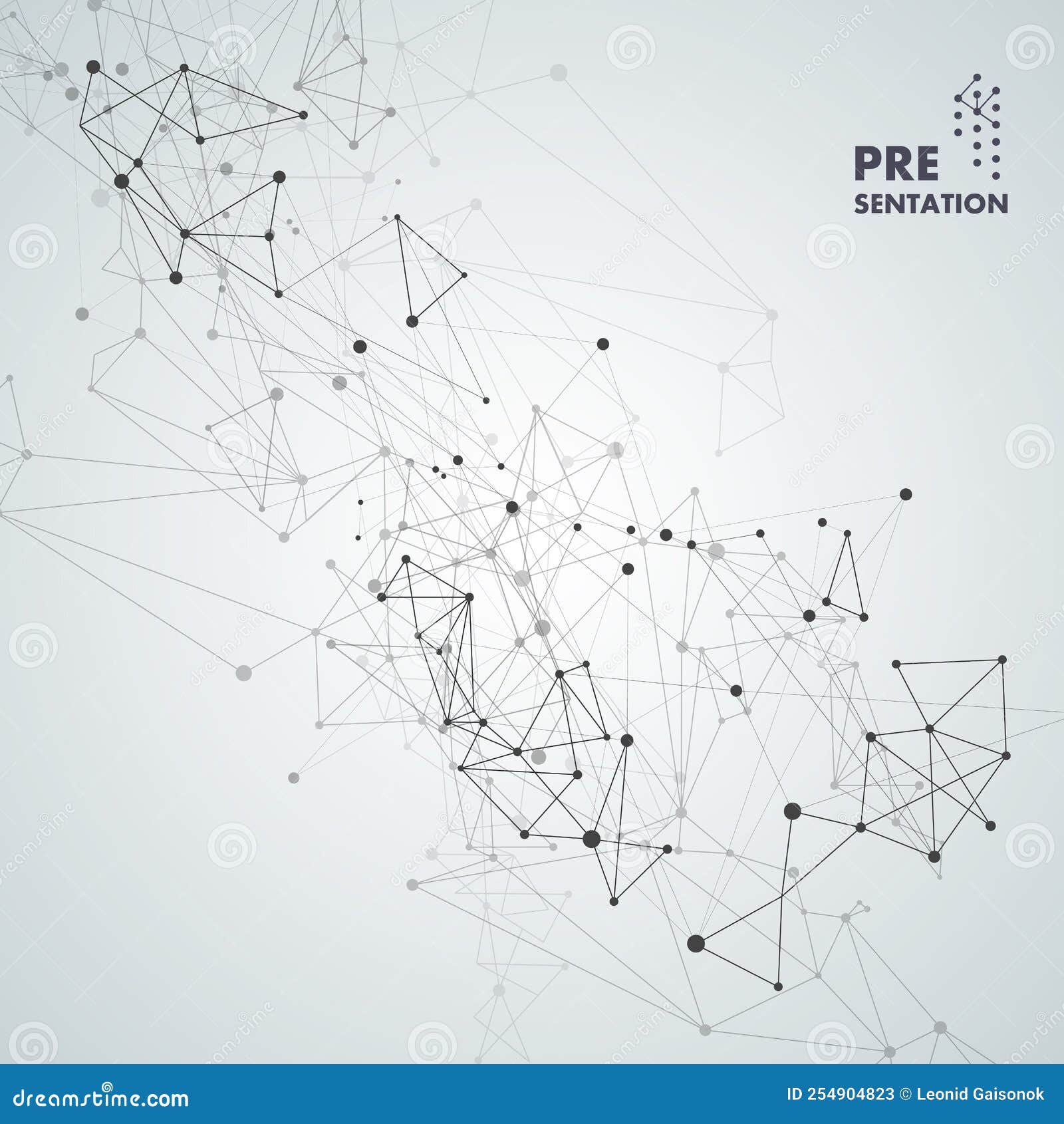 Beautiful Structure Molecules. Line Art Pattern with Connect Dots and ...