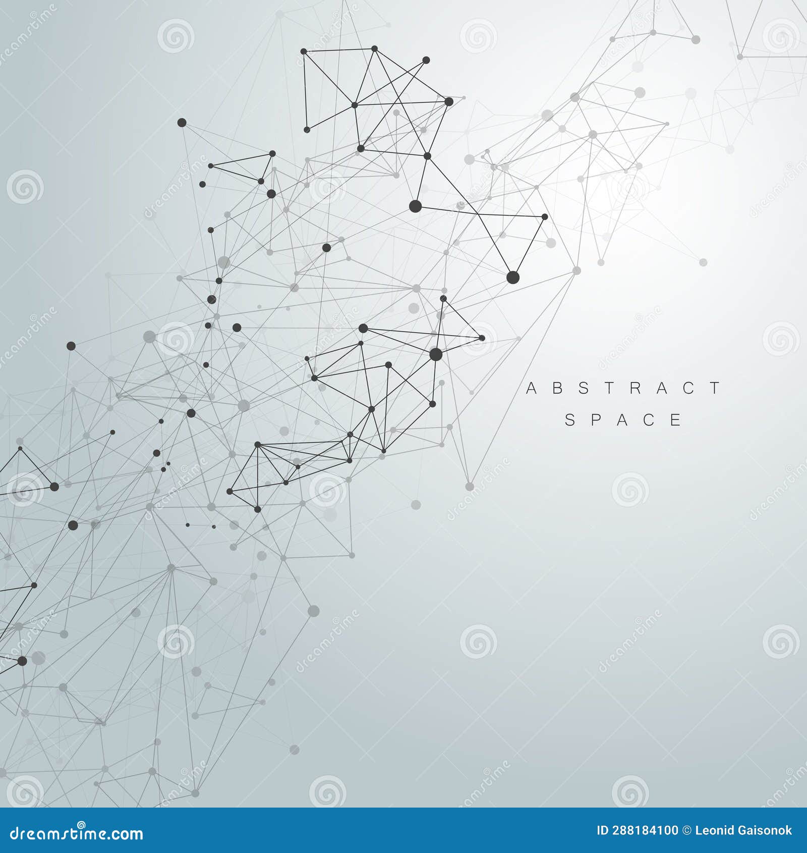 Beautiful Structure Molecules. Line Art Pattern with Connect Dots and ...