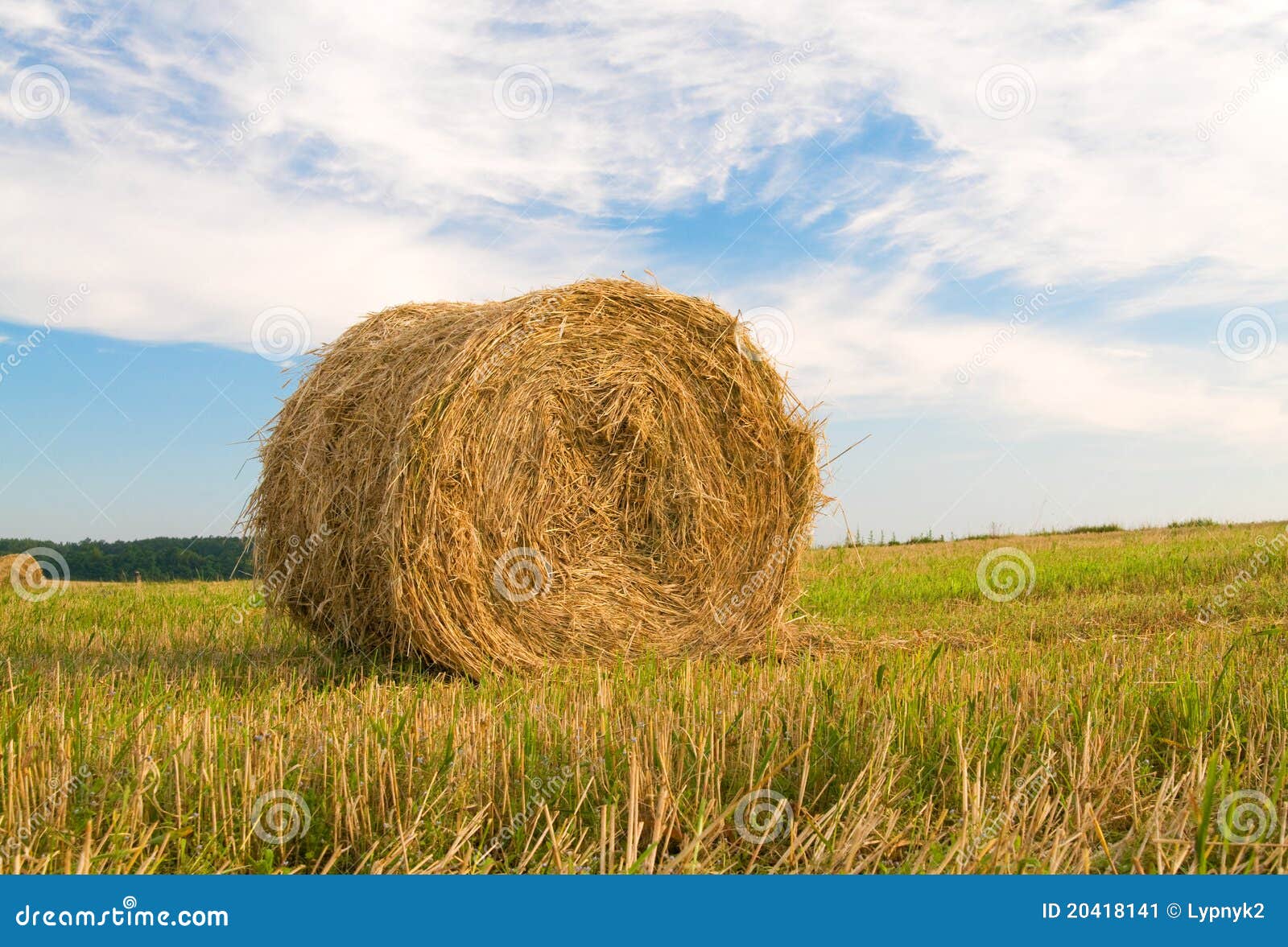 Beautiful Stubble Field with Hay Bales by Summer. Stock Image - Image ...
