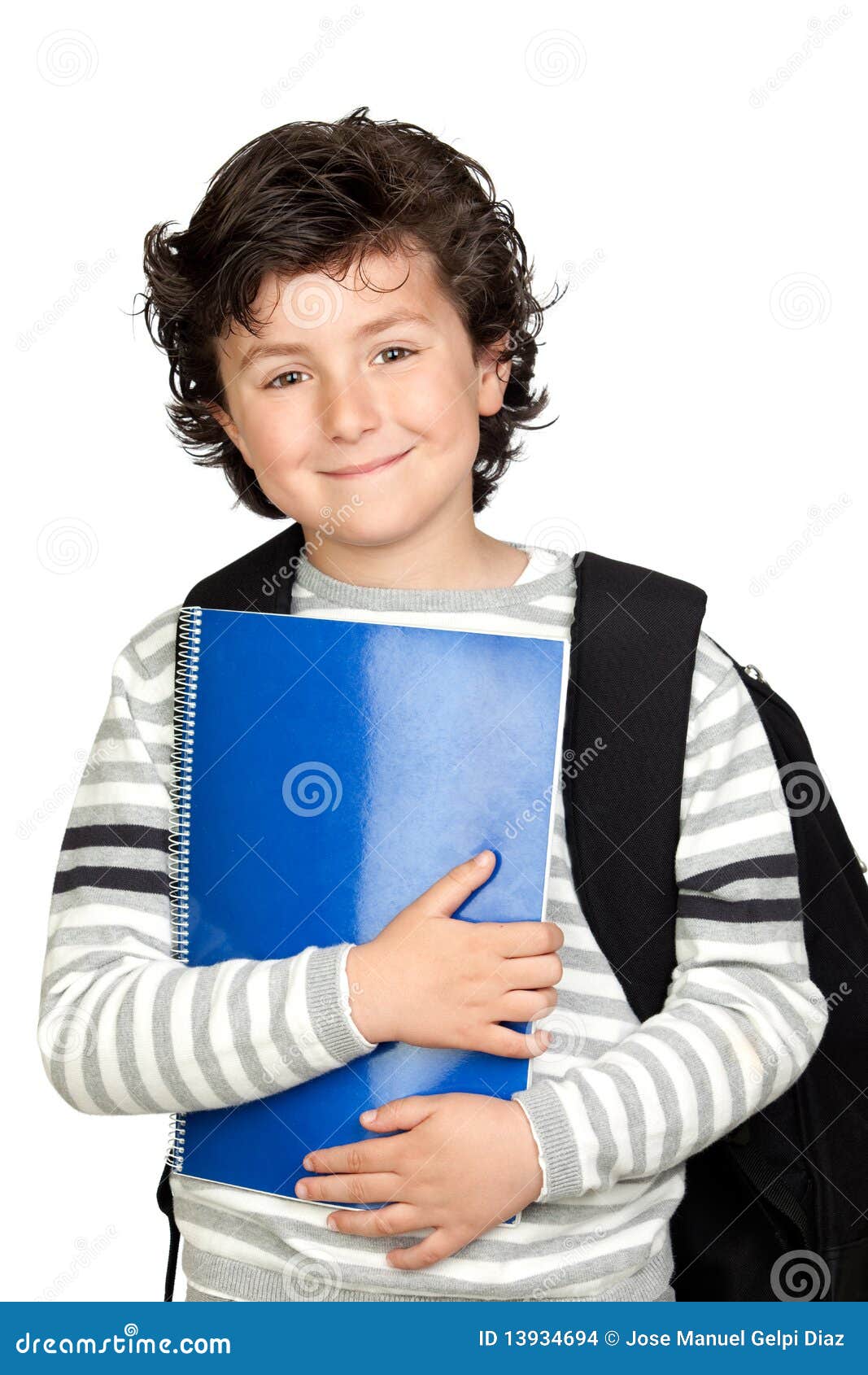 Beautiful Student Child with Heavy Backpack Stock Photo - Image of ...