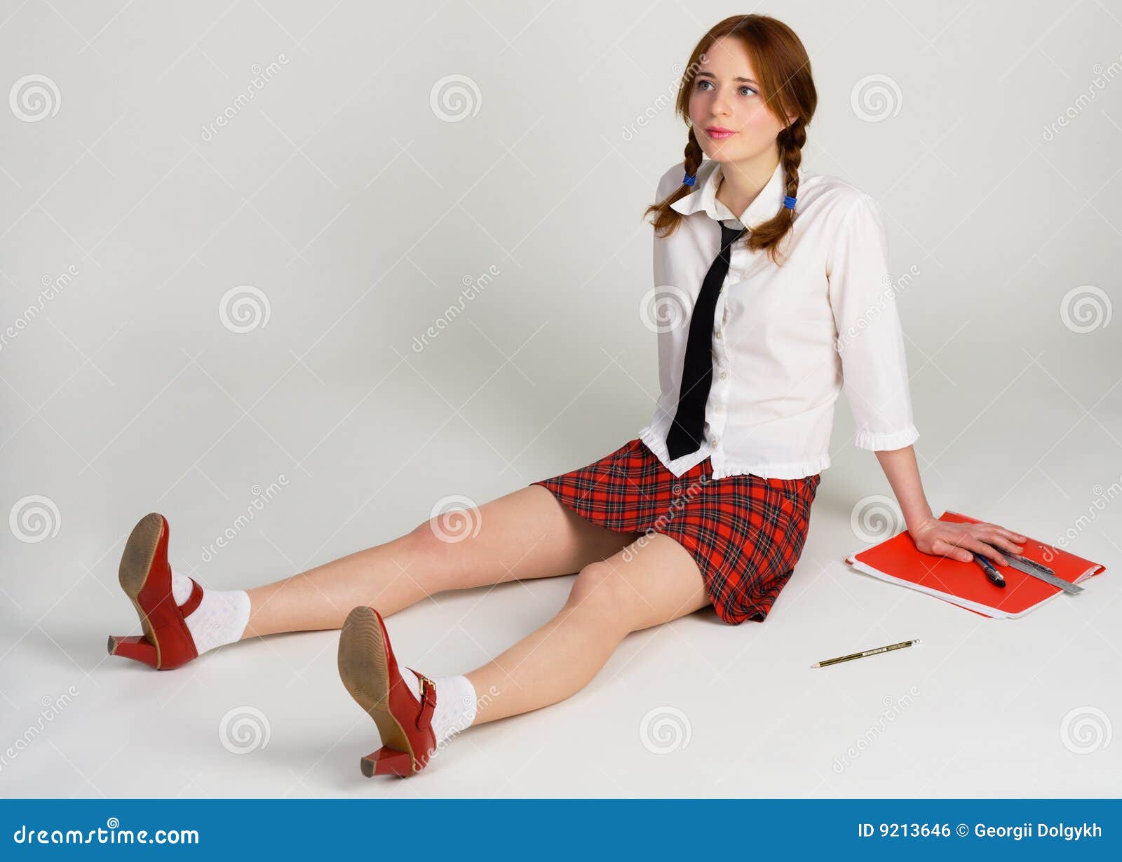 Beautiful student girl stock photo. Image of legs, beautiful - 9213646