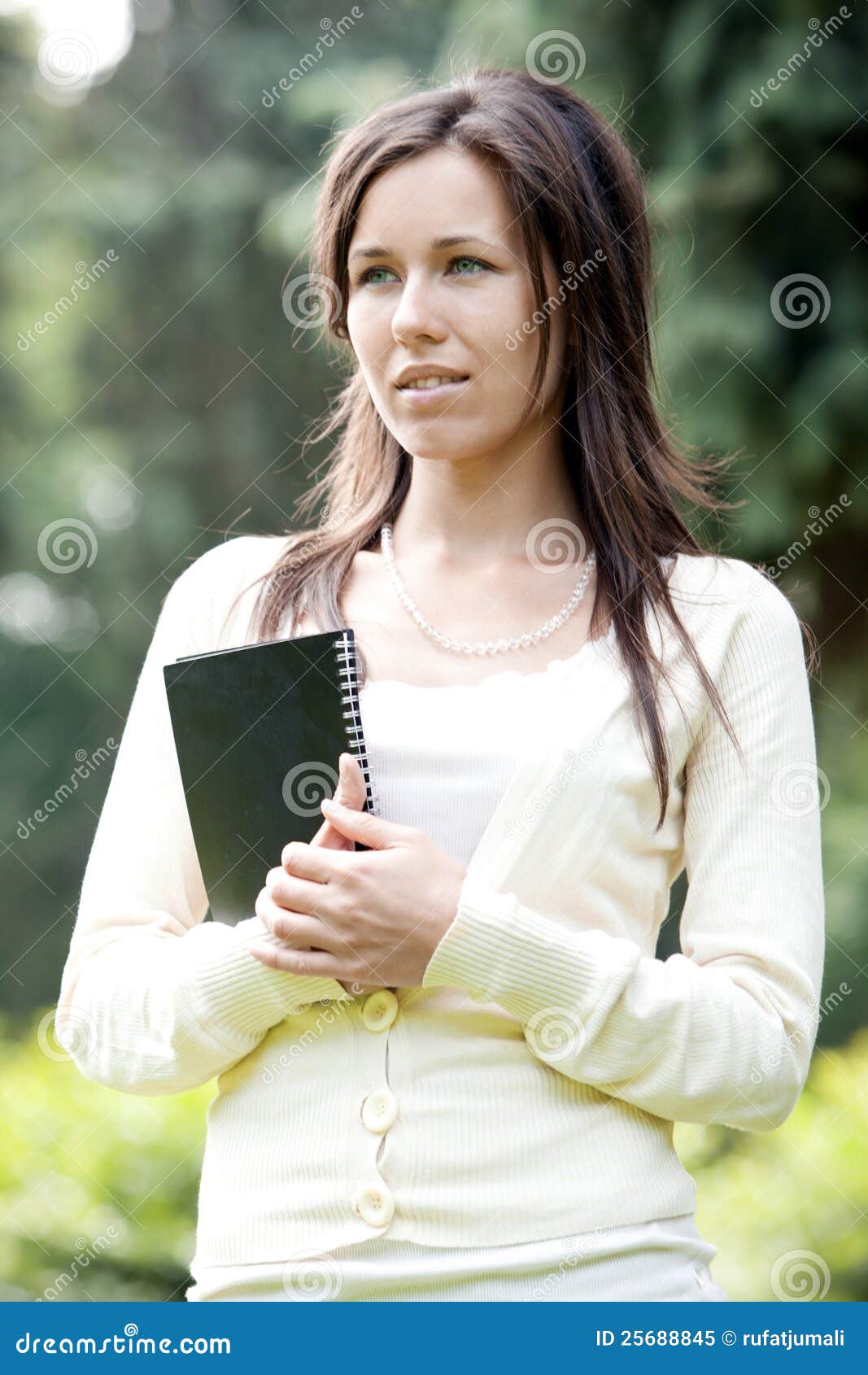 Beautiful Student Girl Holding Notebook Stock Image - Image of gorgeous ...