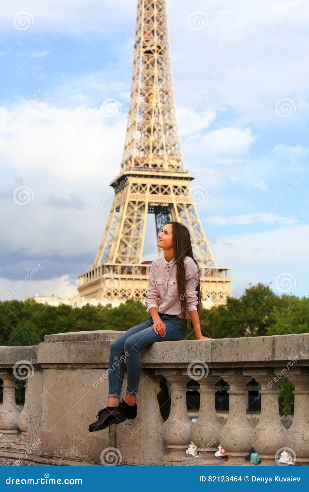 Beautiful Student Girl in Paris Stock Photo - Image of pretty, elegant ...