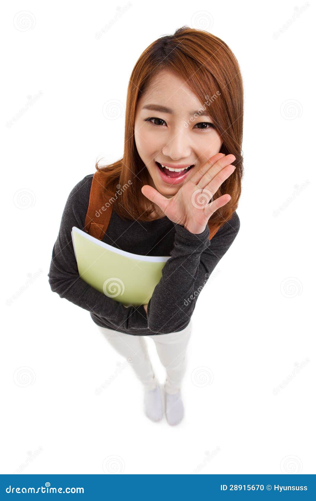 Beautiful Student Say Something High Angle Shot Stock Photo - Image of ...