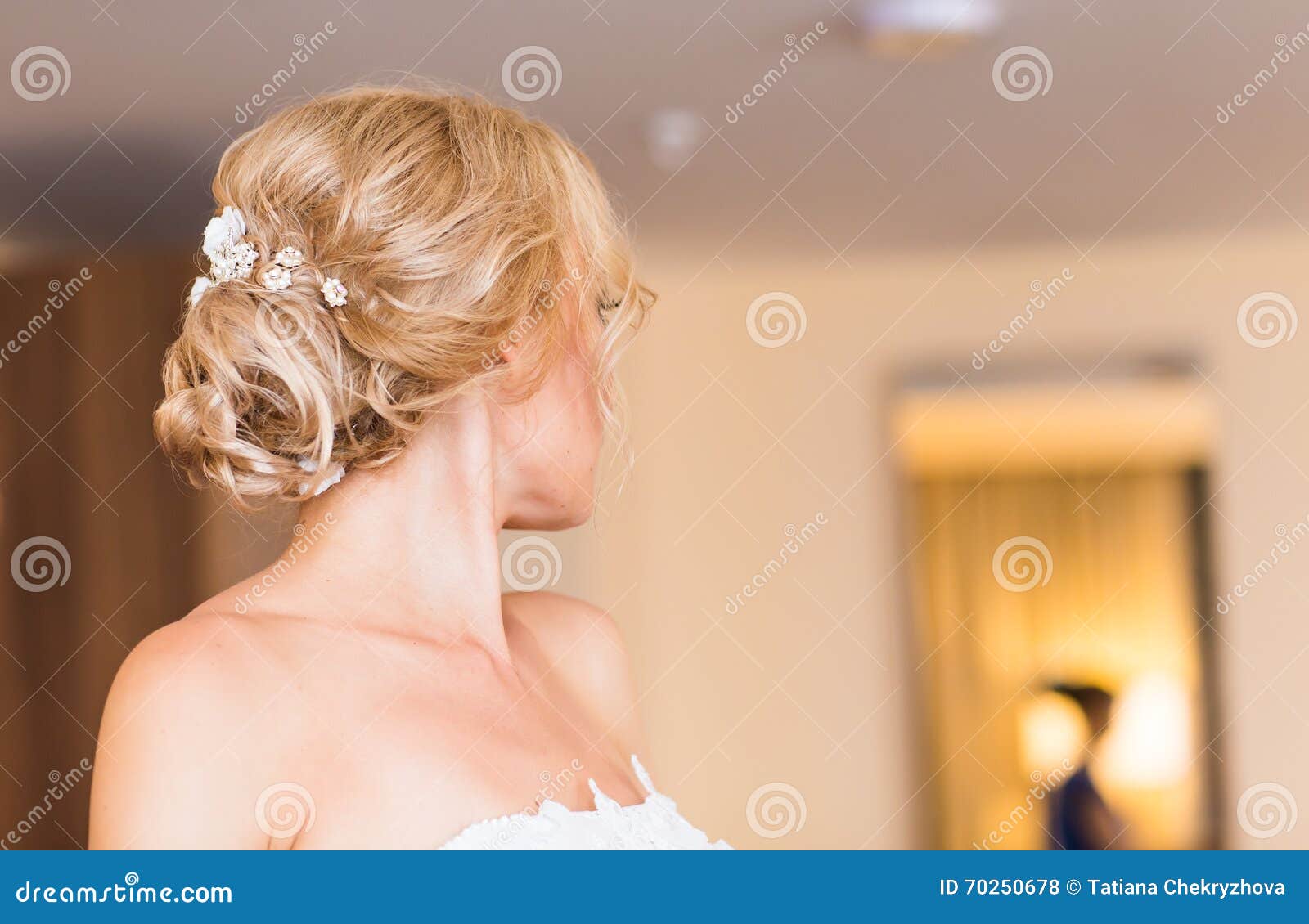 Beautiful Stylish Bride Getting Ready in the Room Stock Photo - Image ...