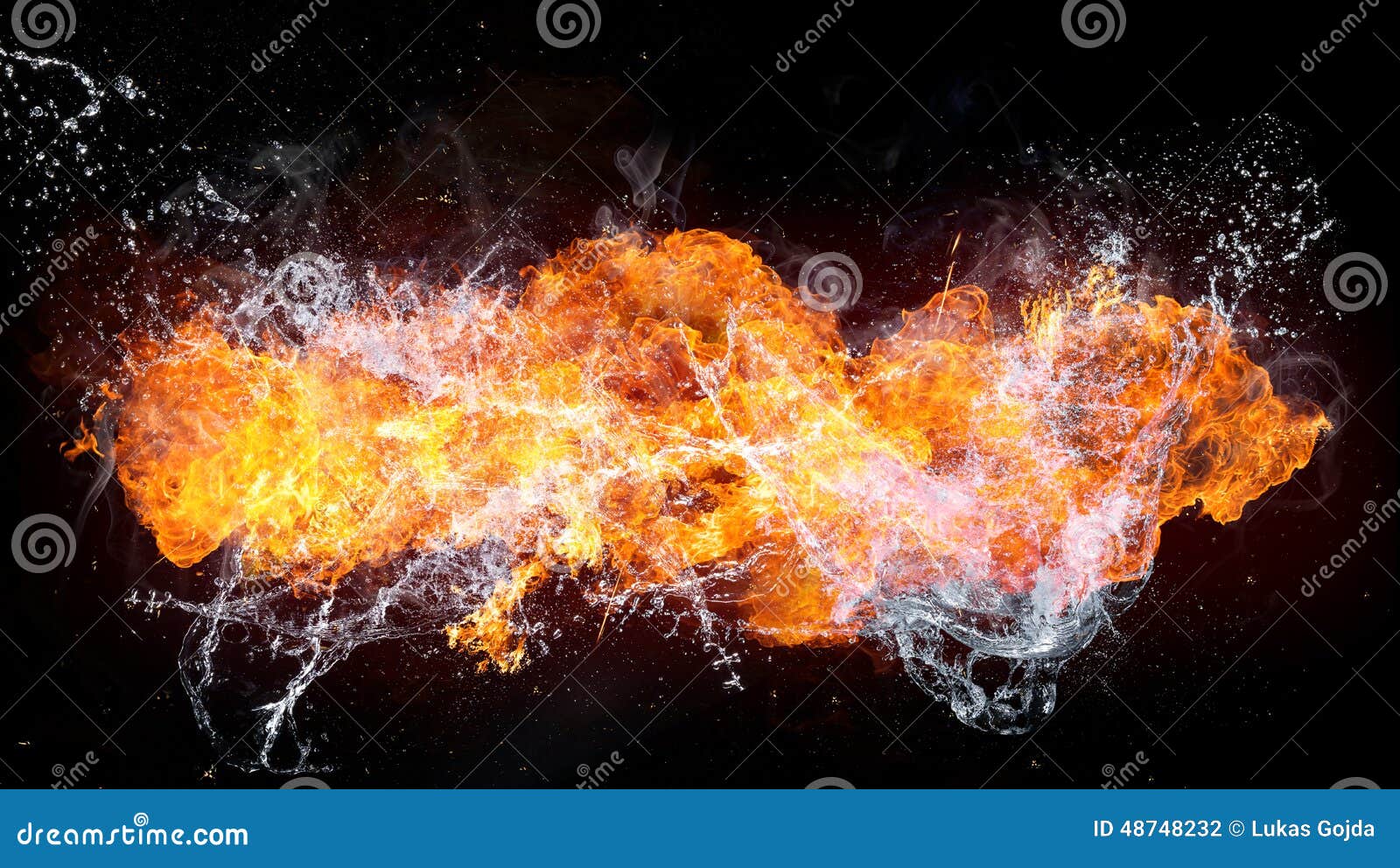 Beautiful Stylish Fire Flames with Water Stock Photo - Image of bomb ...
