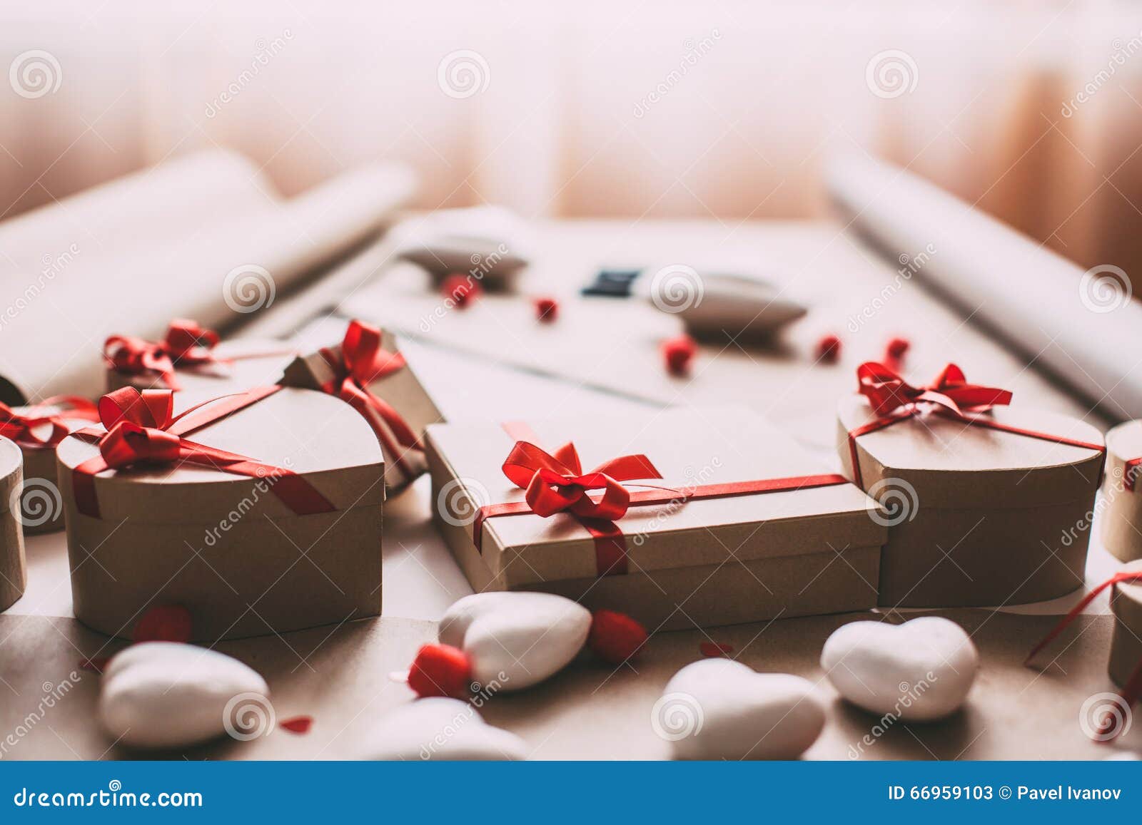 Beautiful Stylish Gift Boxes. Stock Image - Image of celebration, table ...