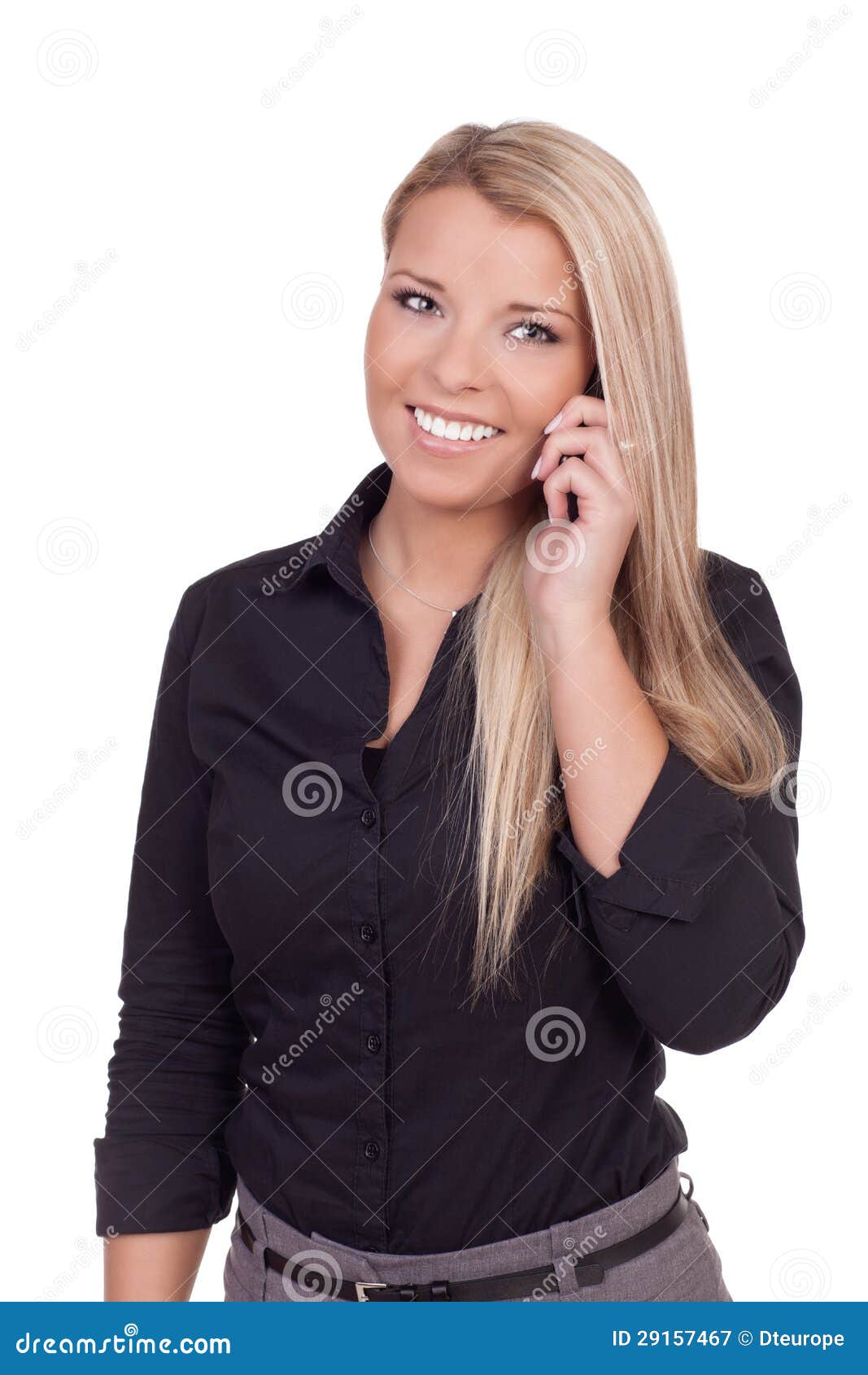 Beautiful Stylish Woman Chatting on Her Mobile Stock Image - Image of ...
