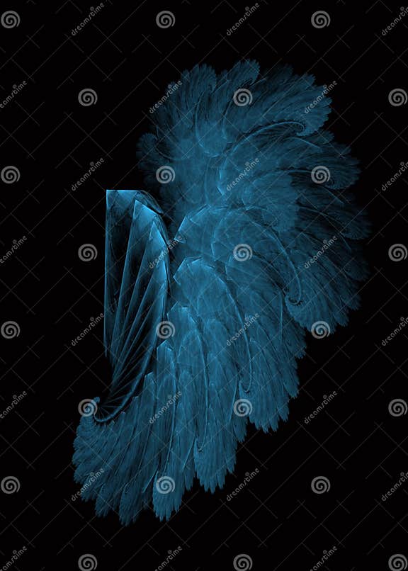 A Beautiful and Stylized Blue Wing, a Graphic Element Stock ...