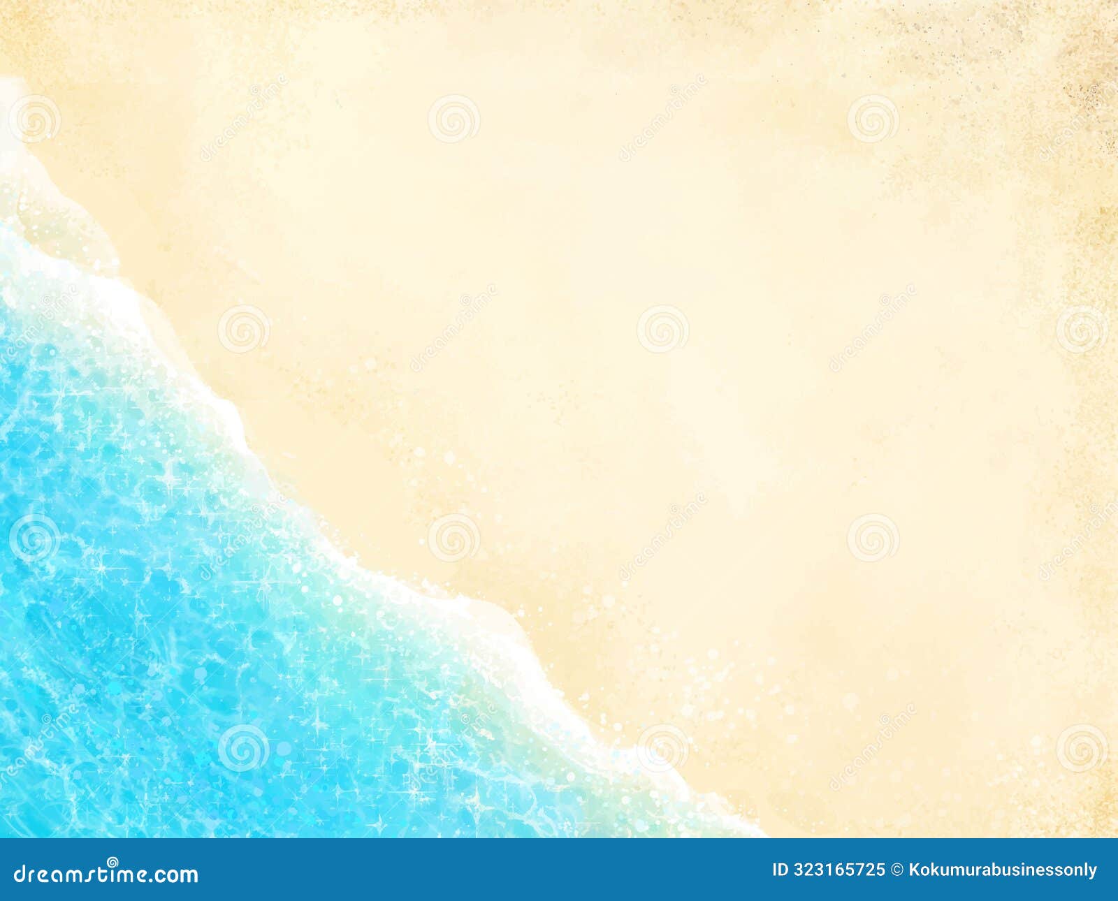 Beautiful Summer Beach Frame Illustration of the Sea Seen from Above ...